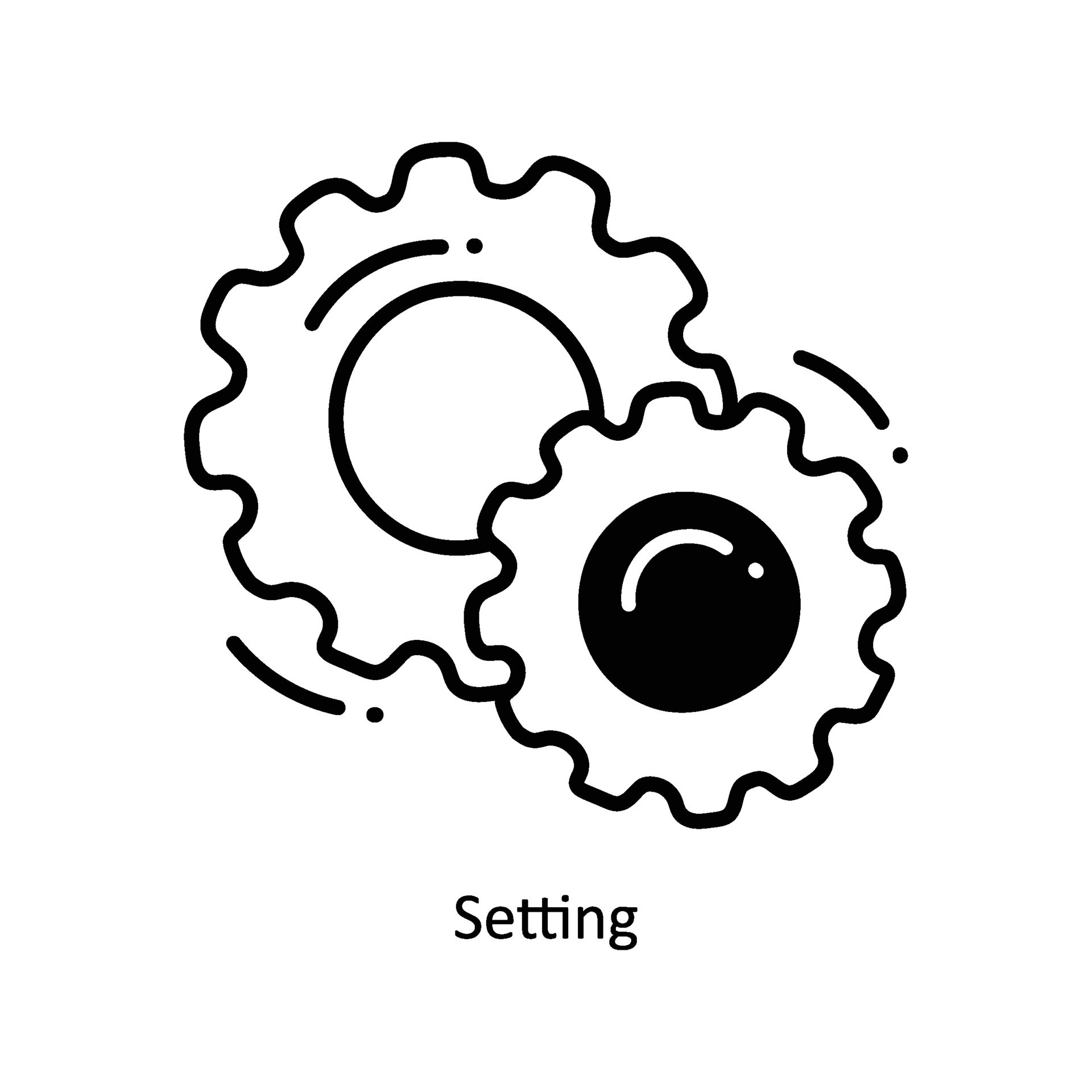 Setting Doodle Icon Design Illustration Startup Symbol On White Background Eps 10 File 32199174