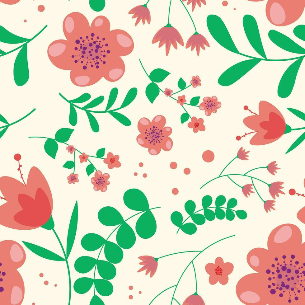 Abstract Flat Hand Draw Floral Pattern Background Vector 32204069