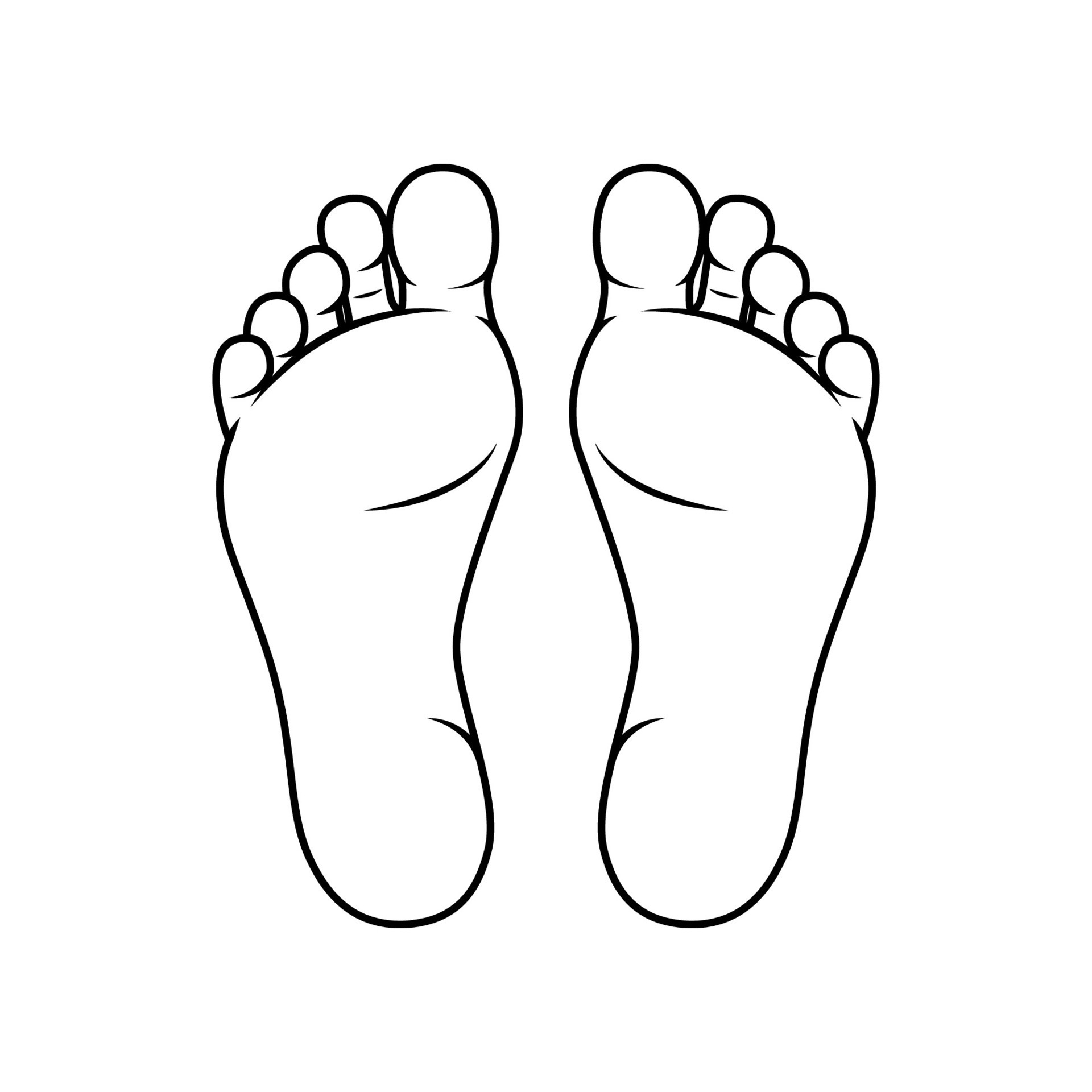 Line Foot Soles Illustration Bare Feet Vector Isolated On White