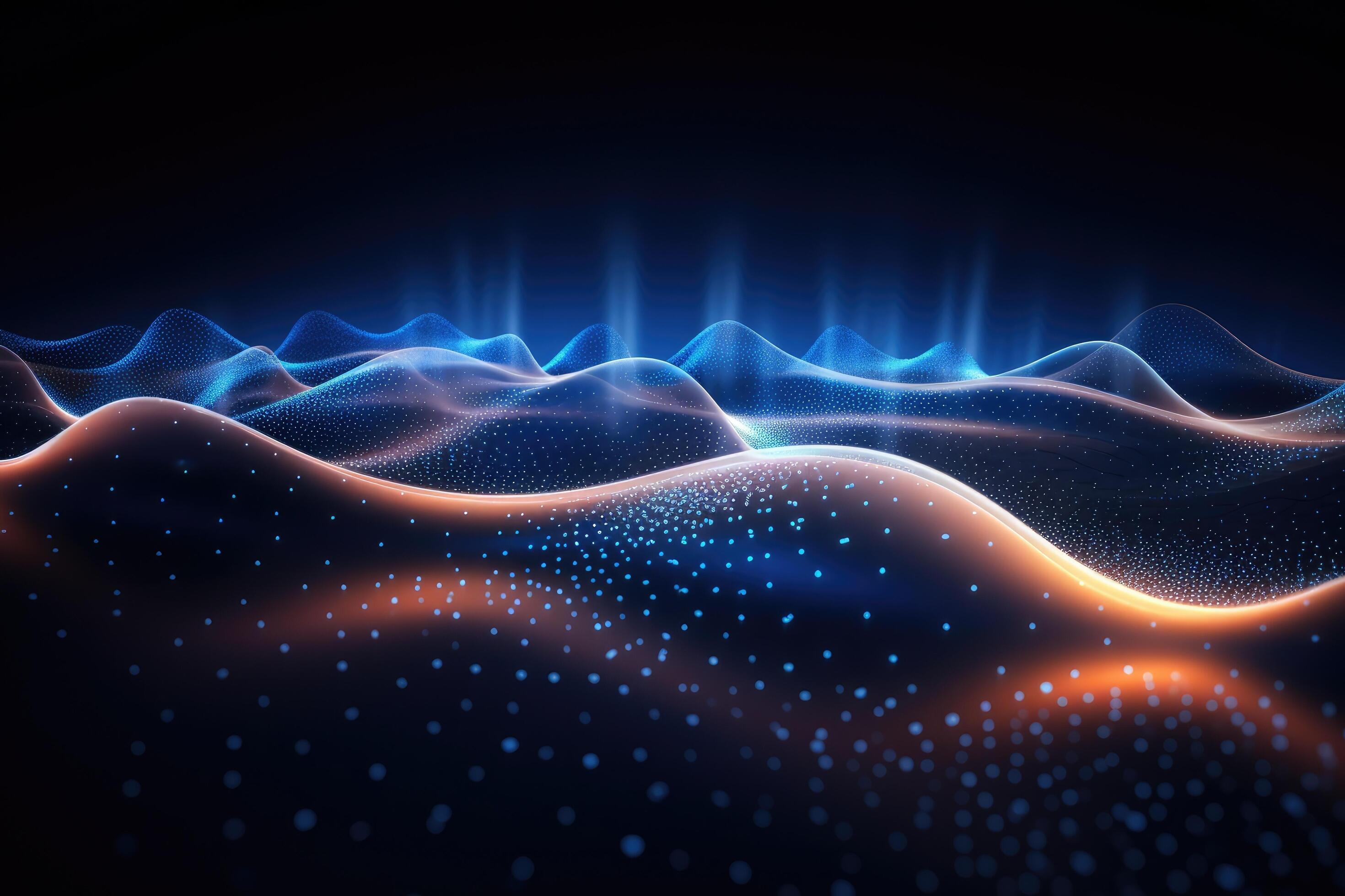 Abstract Digital Wave Background 3d Rendering 3d Illustration Futuristic Technology Wallpaper