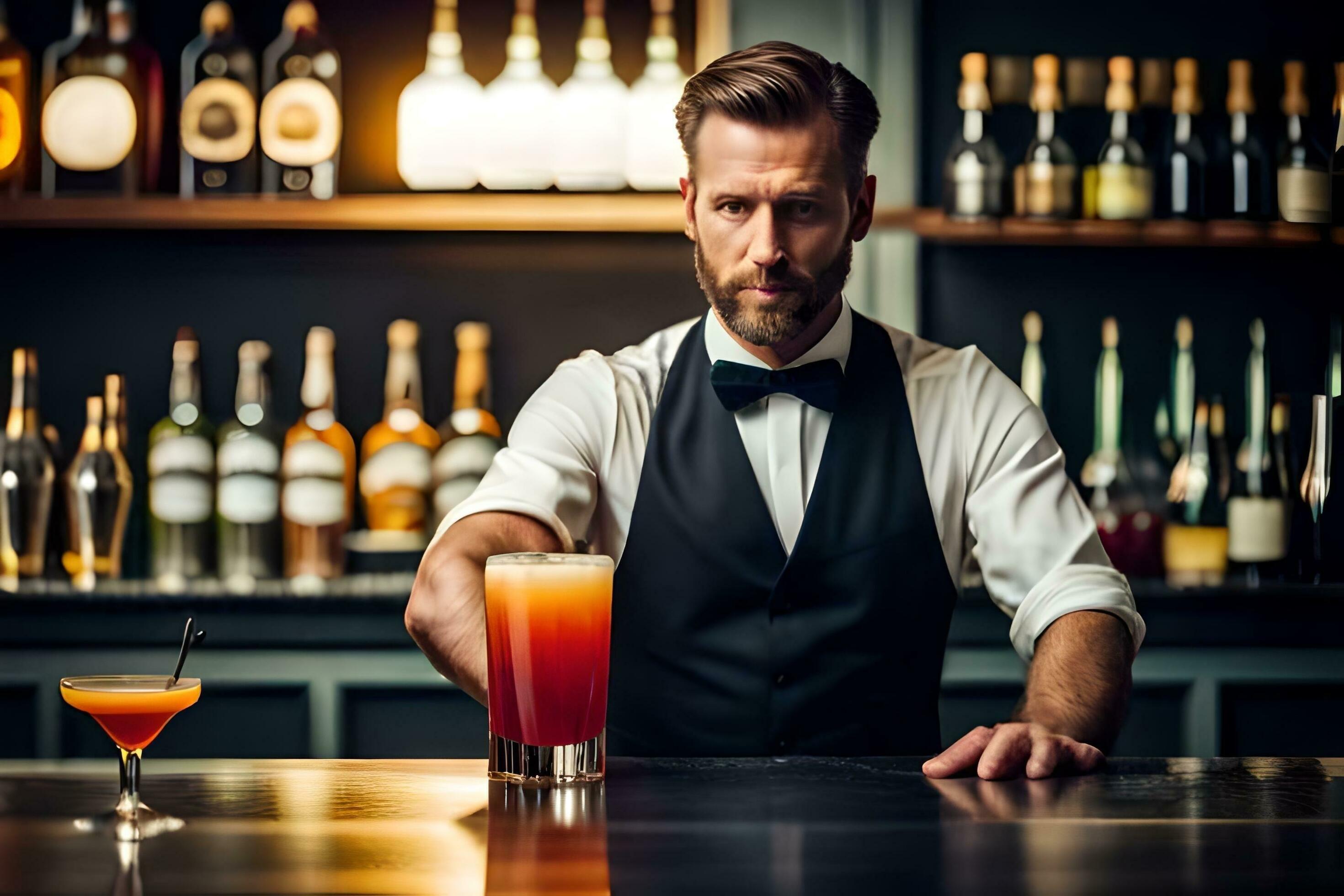 bartender preparing cocktail at bar. AI-Generated 32232955 Stock Photo at Vecteezy