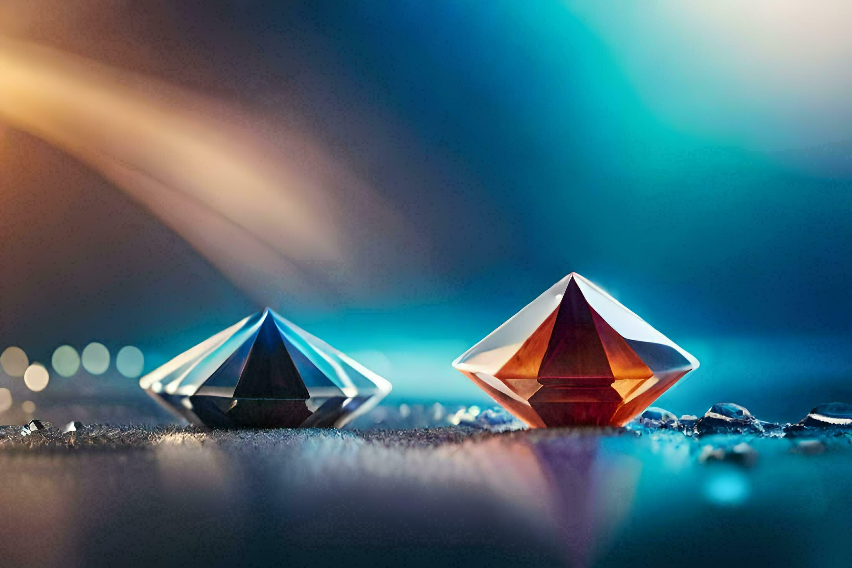 two diamond shaped objects sitting on a table. AI-Generated 32242160 ...