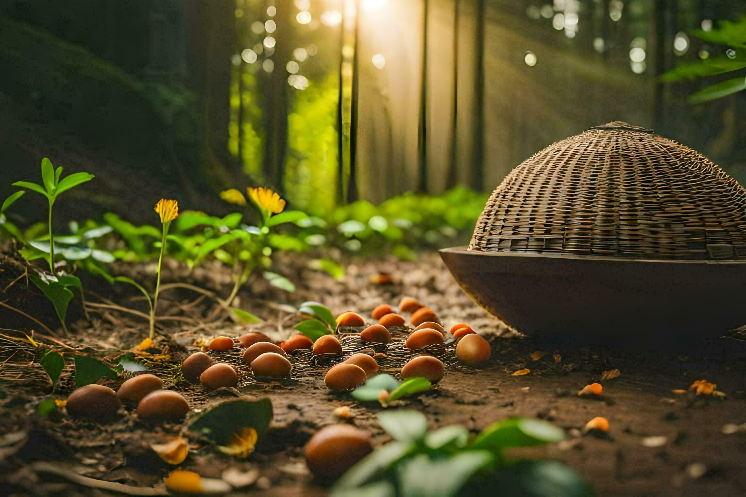 foto fondo de pantalla el bosque, huevos, cesta, hongos, hongos, hongos, hongos, hongos ...