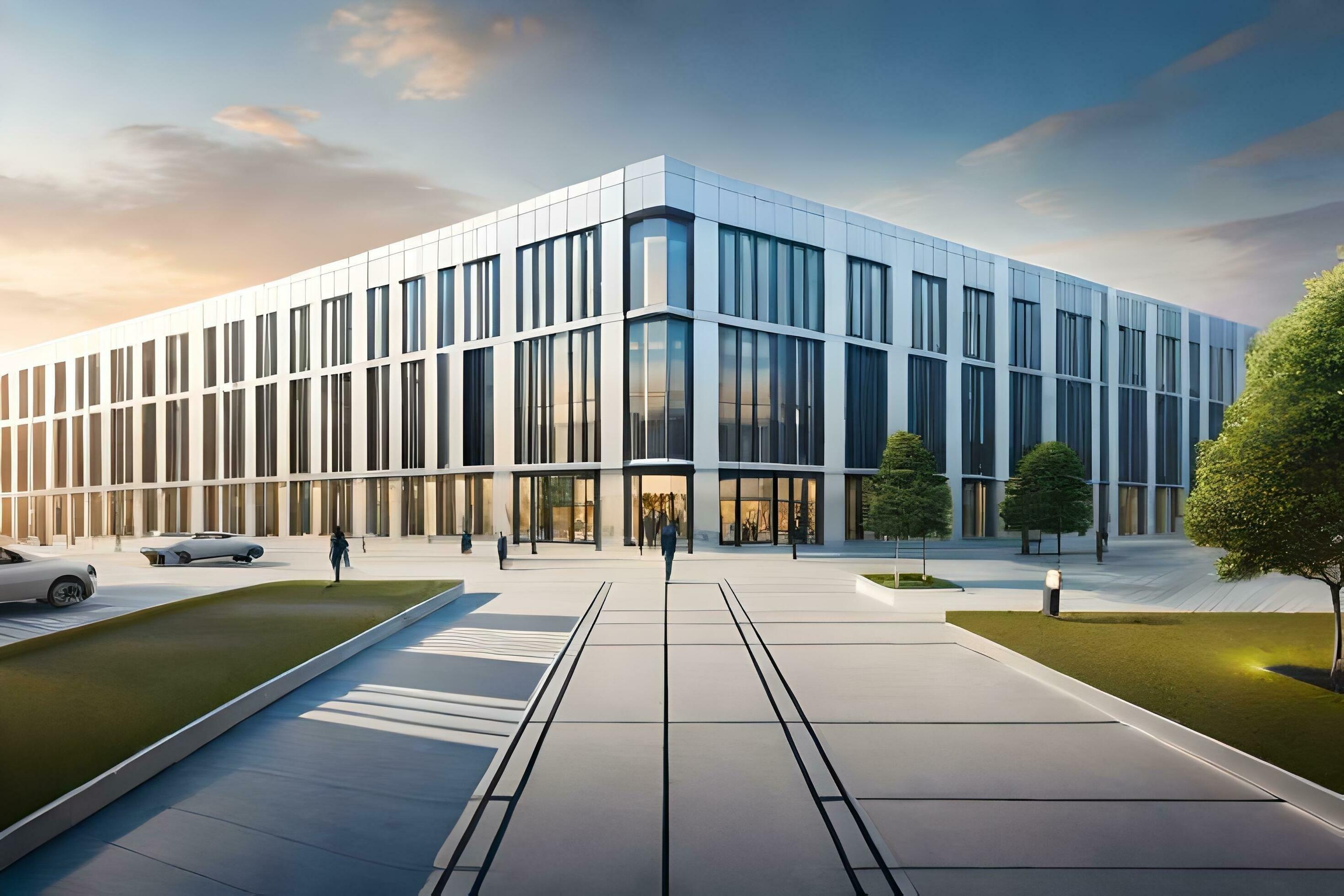 the exterior of a modern office building. AI-Generated 32298067 Stock ...