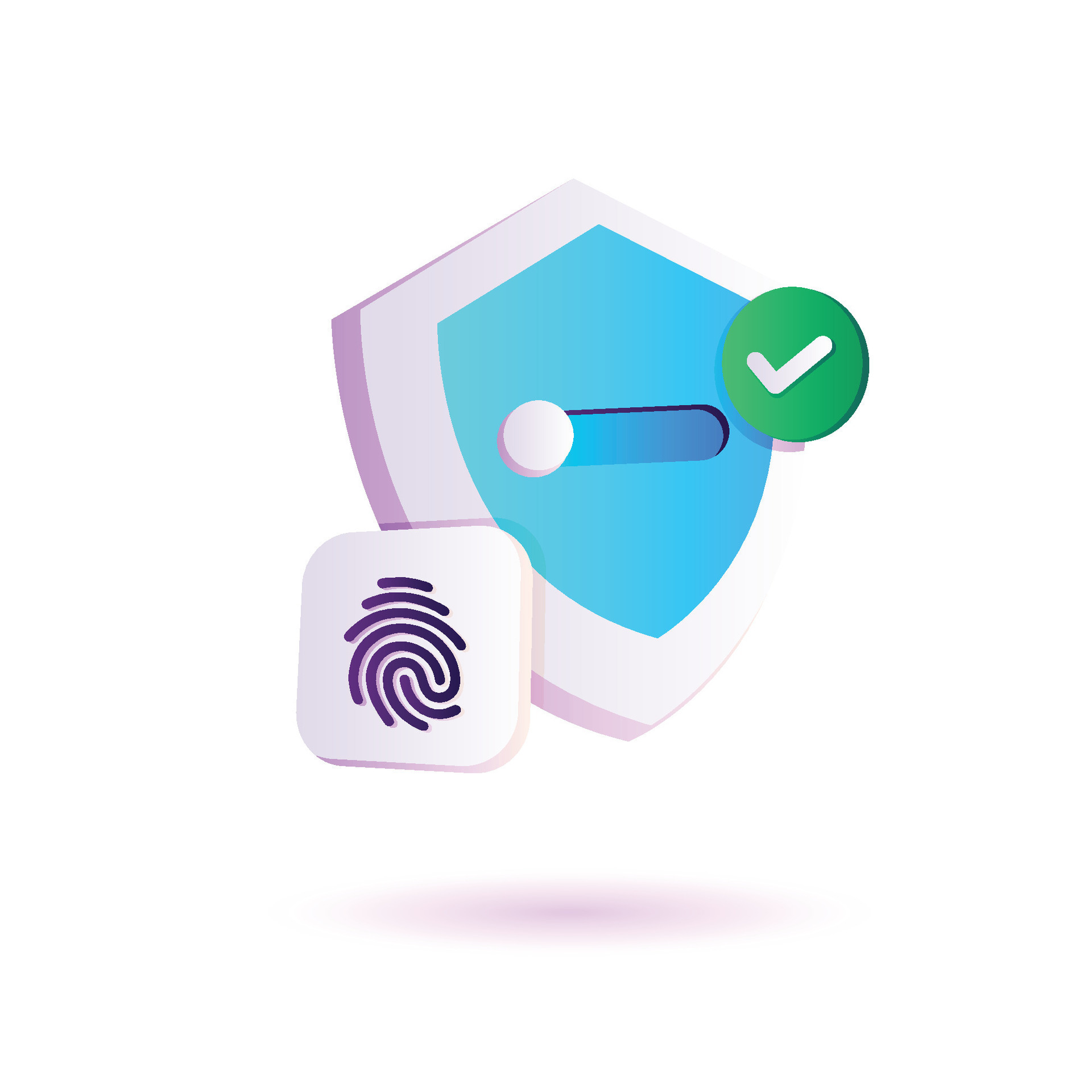 3d Fingerprint Cyber Secure Icon Digital Security Authentication