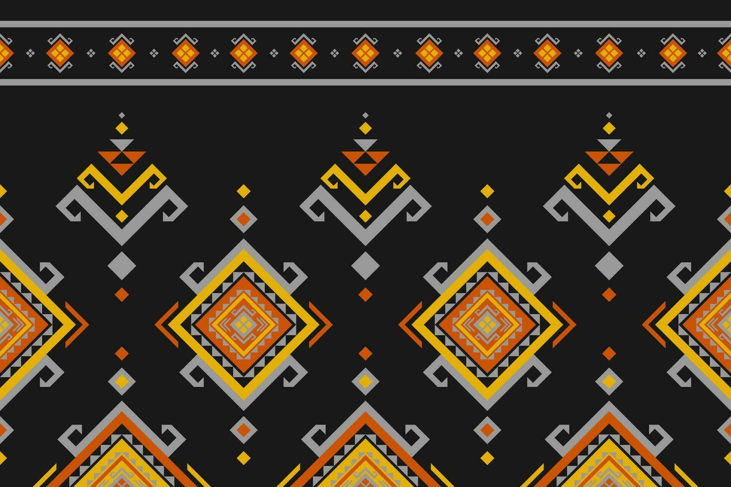 Abstract Ethnic Pattern Art Geometric Seamless Pattern In Tribal Folk