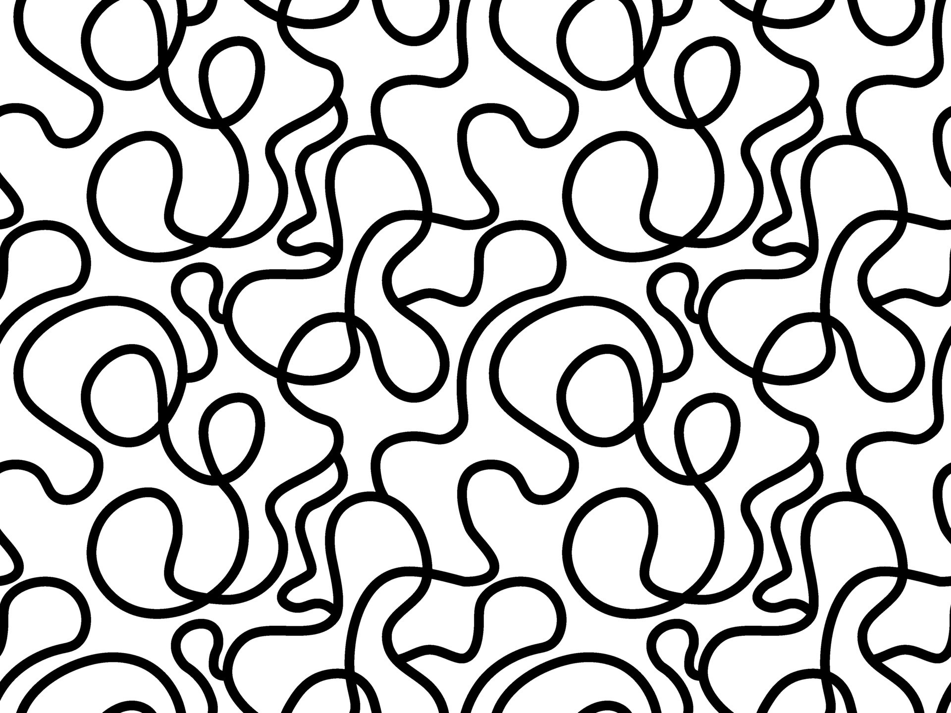 Seamless vector pattern of abstract continuous single line. One line ...