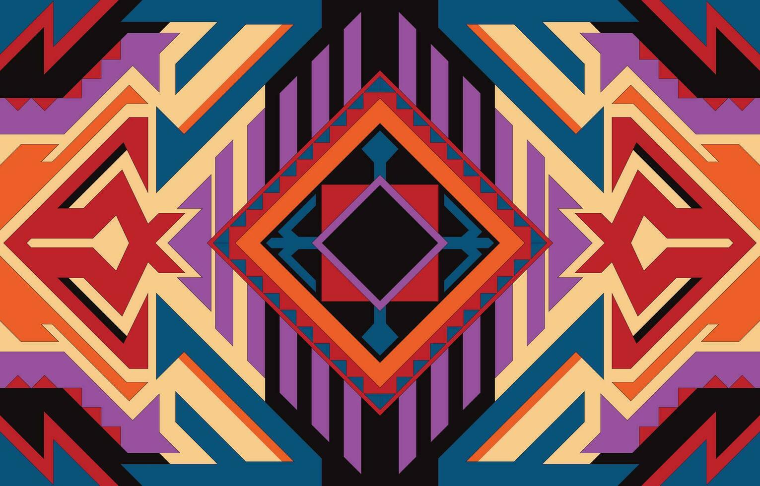 Navajo Tribal Vector Seamless Pattern Native American Ornament Ethnic South Western Decor