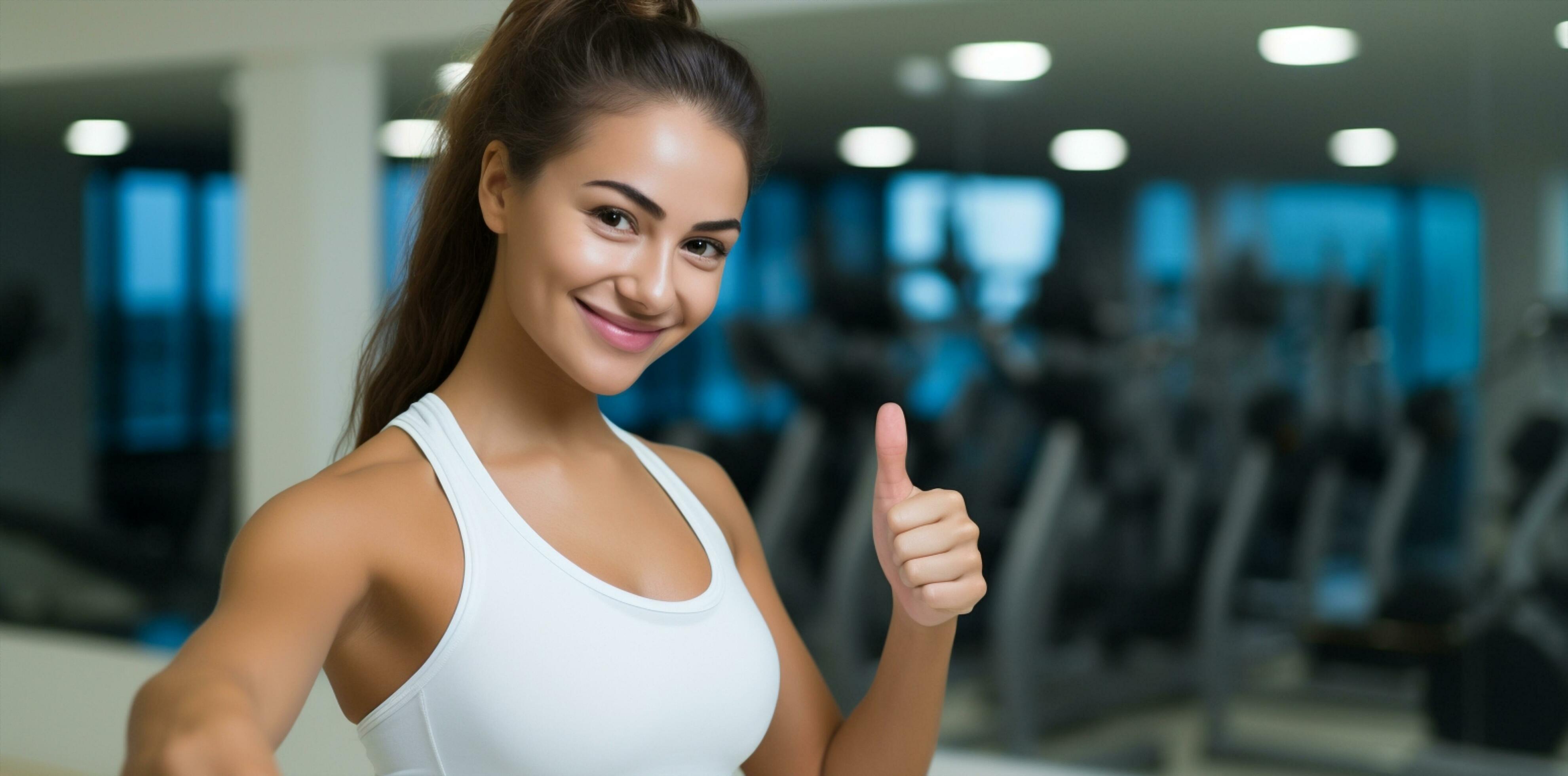 AI Generated Workout slim beauty young fitness health exercise athletic body healthy gym female ...