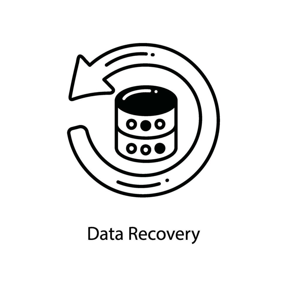 Data Recovery doodle Icon Design illustration. Networking Symbol on ...
