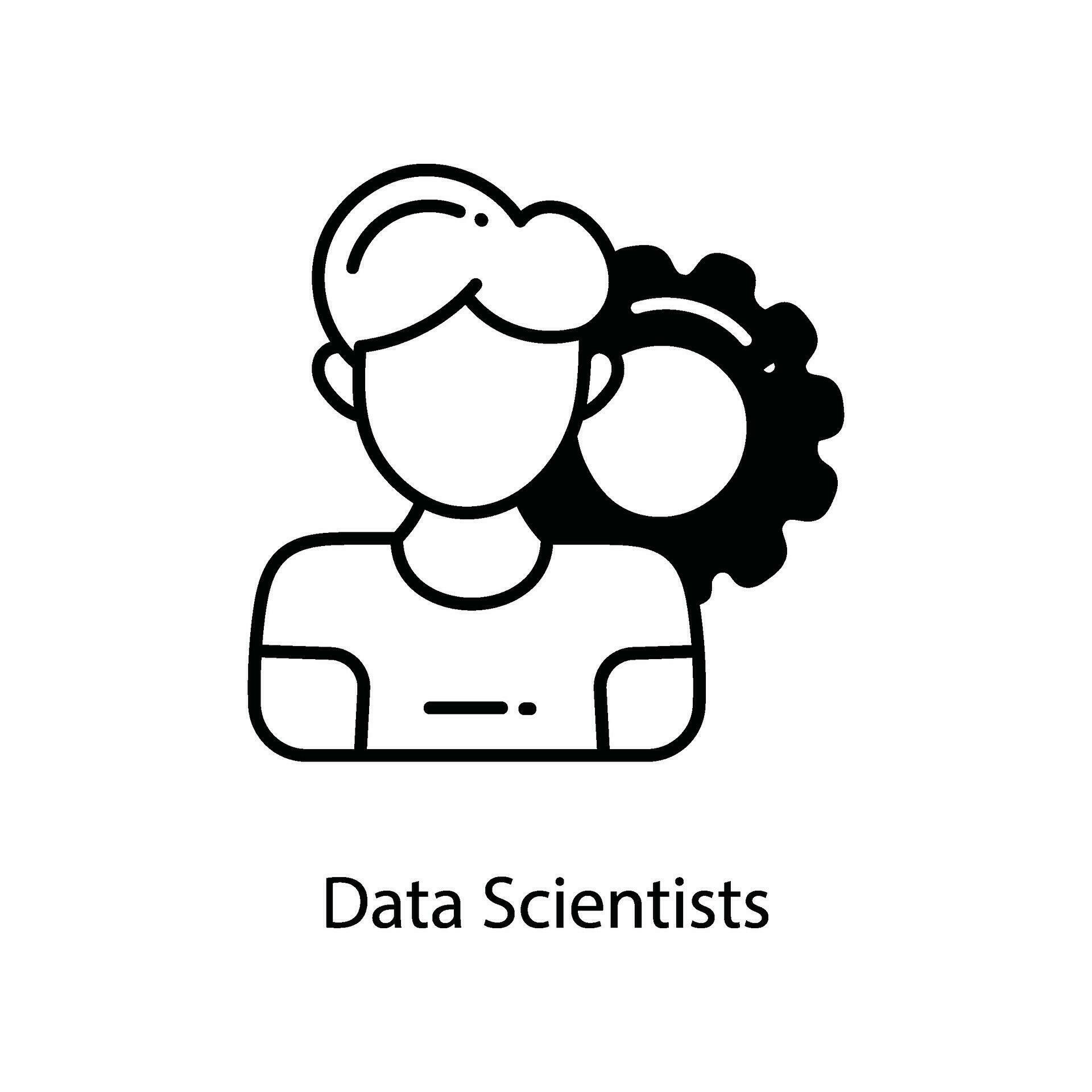 Data Scientists doodle Icon Design illustration. Networking Symbol on ...