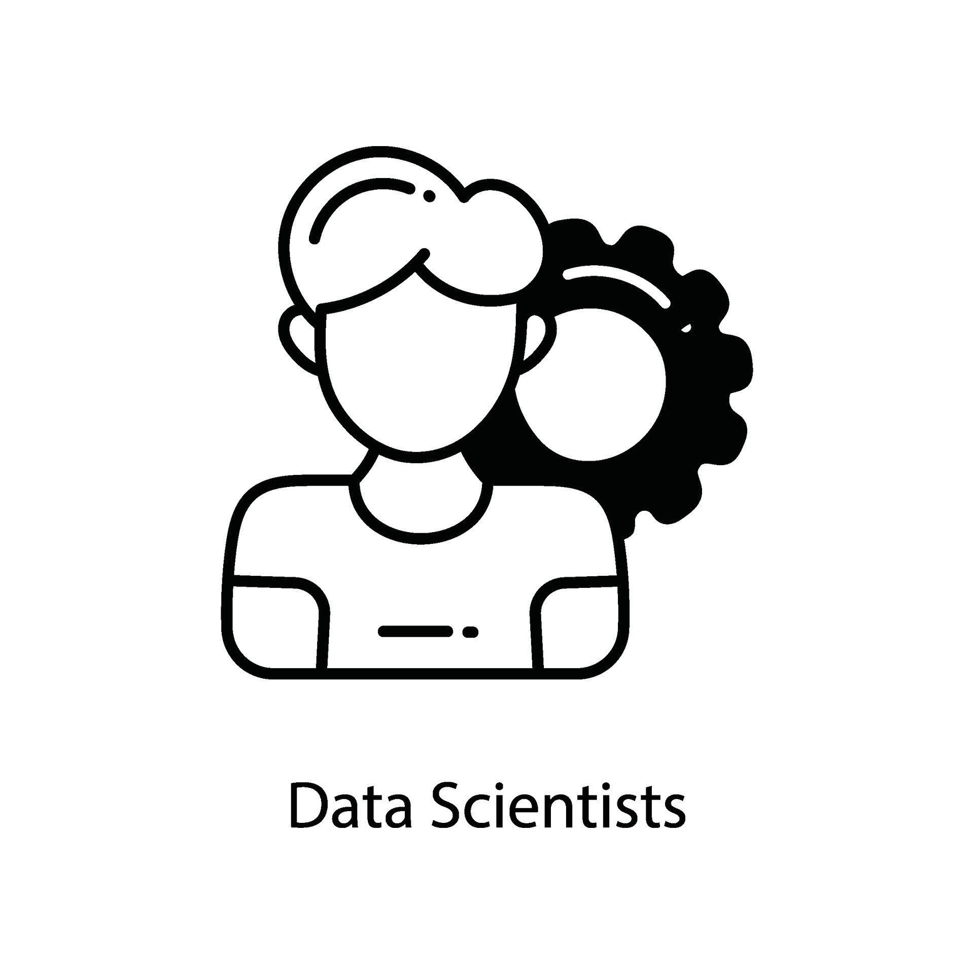 Data Scientists doodle Icon Design illustration. Networking Symbol on ...