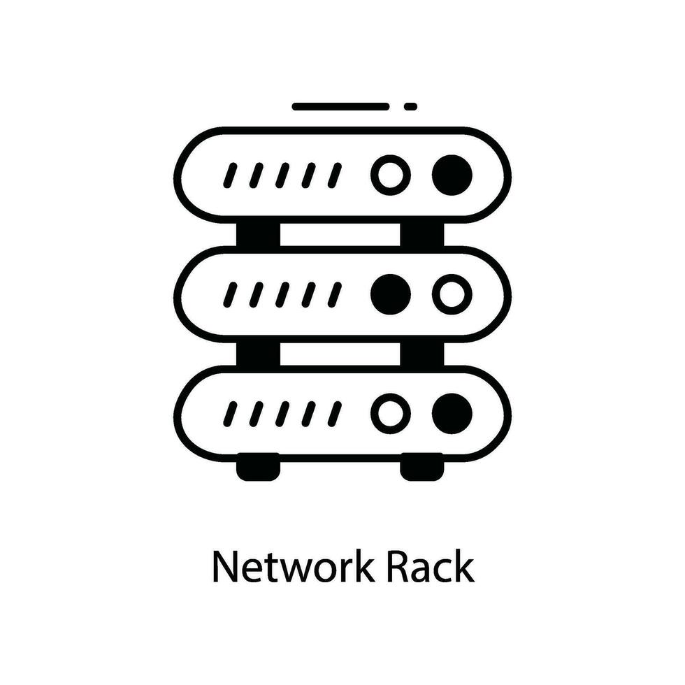 Network Rack Doodle Icon Design Illustration Networking Symbol On