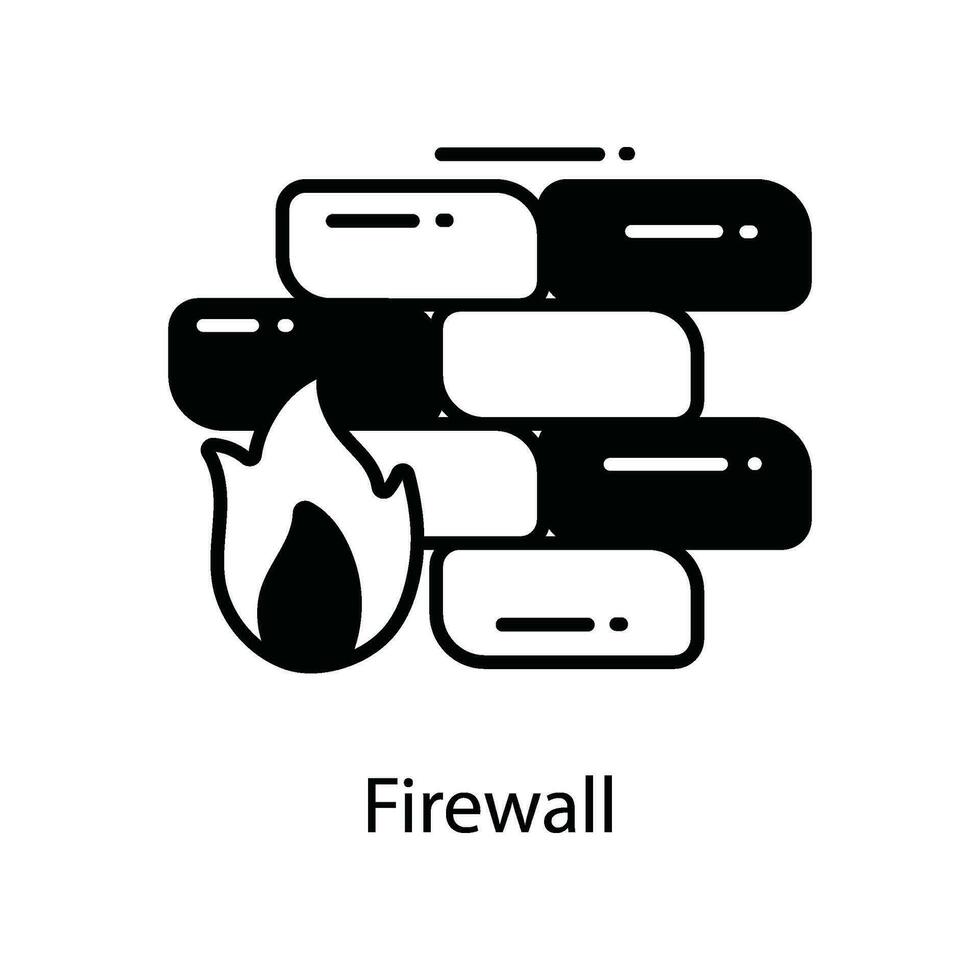 Firewall Doodle Icon Design Illustration Networking Symbol On White Background Eps 10 File