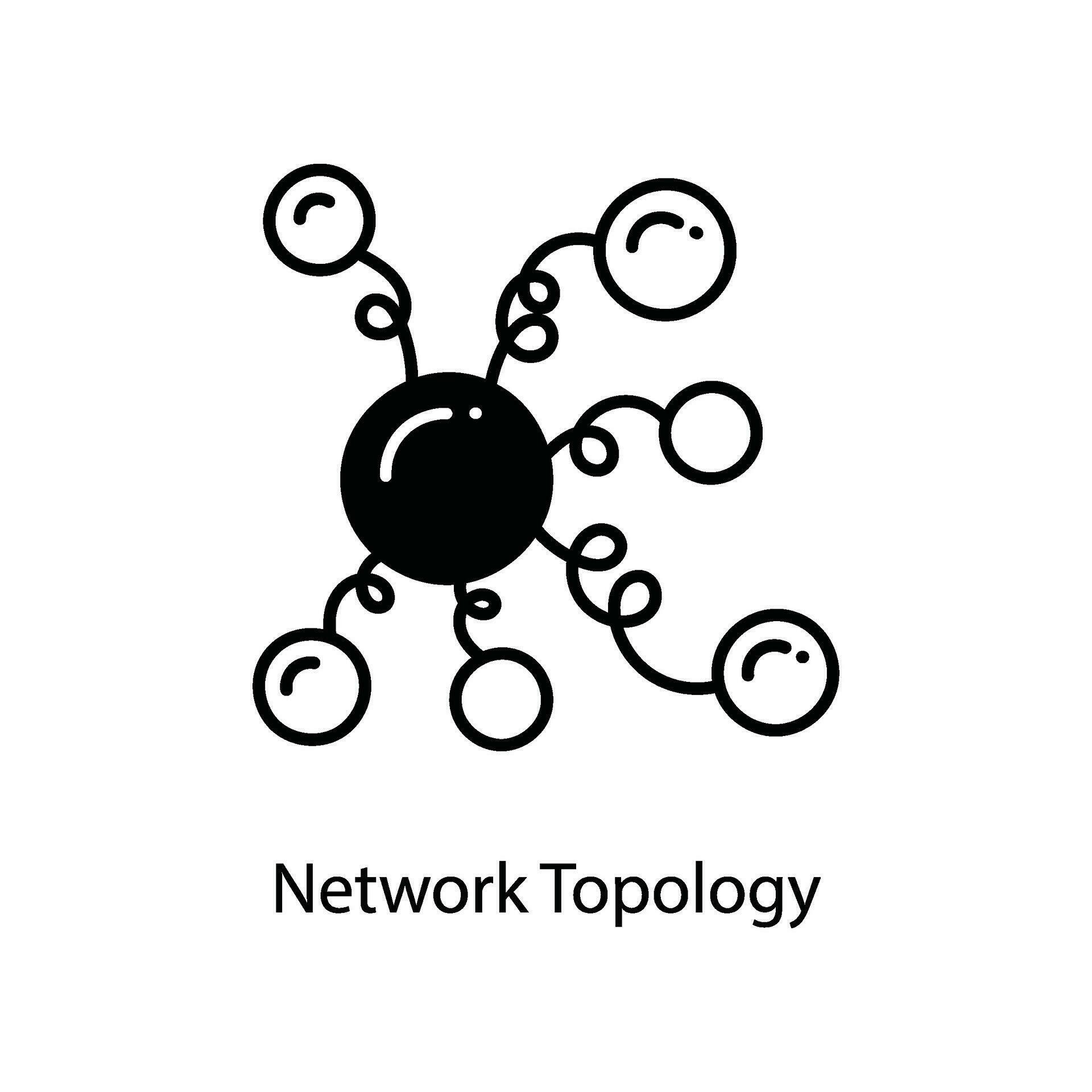 Network Topology doodle Icon Design illustration. Networking Symbol on ...
