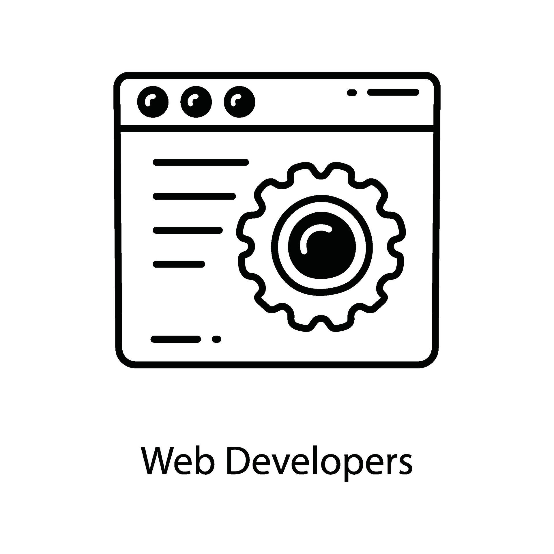 Web Developers doodle Icon Design illustration. Marketing Symbol on ...