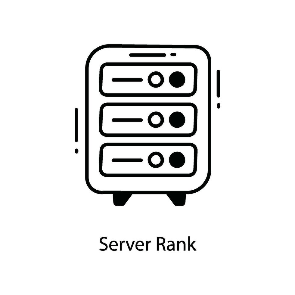 Server Rank doodle Icon Design illustration. Networking Symbol on White ...