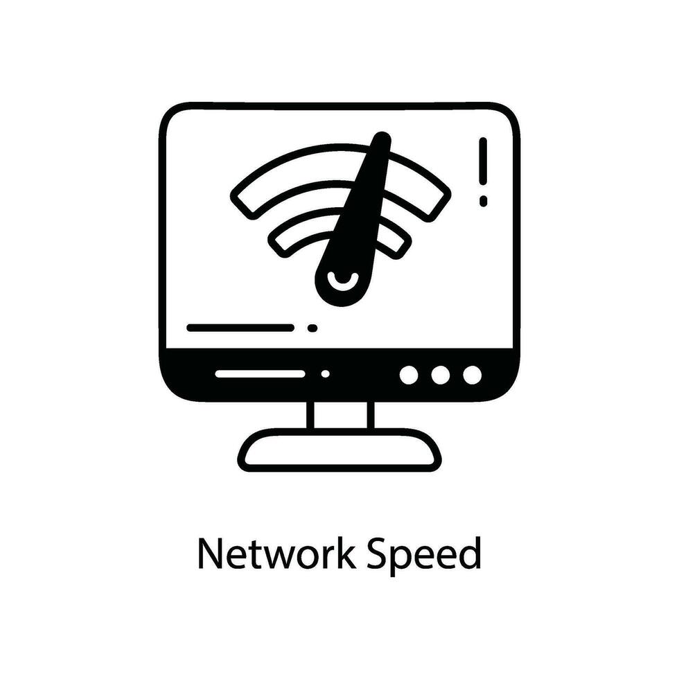 Network Speed doodle Icon Design illustration. Networking Symbol on White background EPS 10 File ...