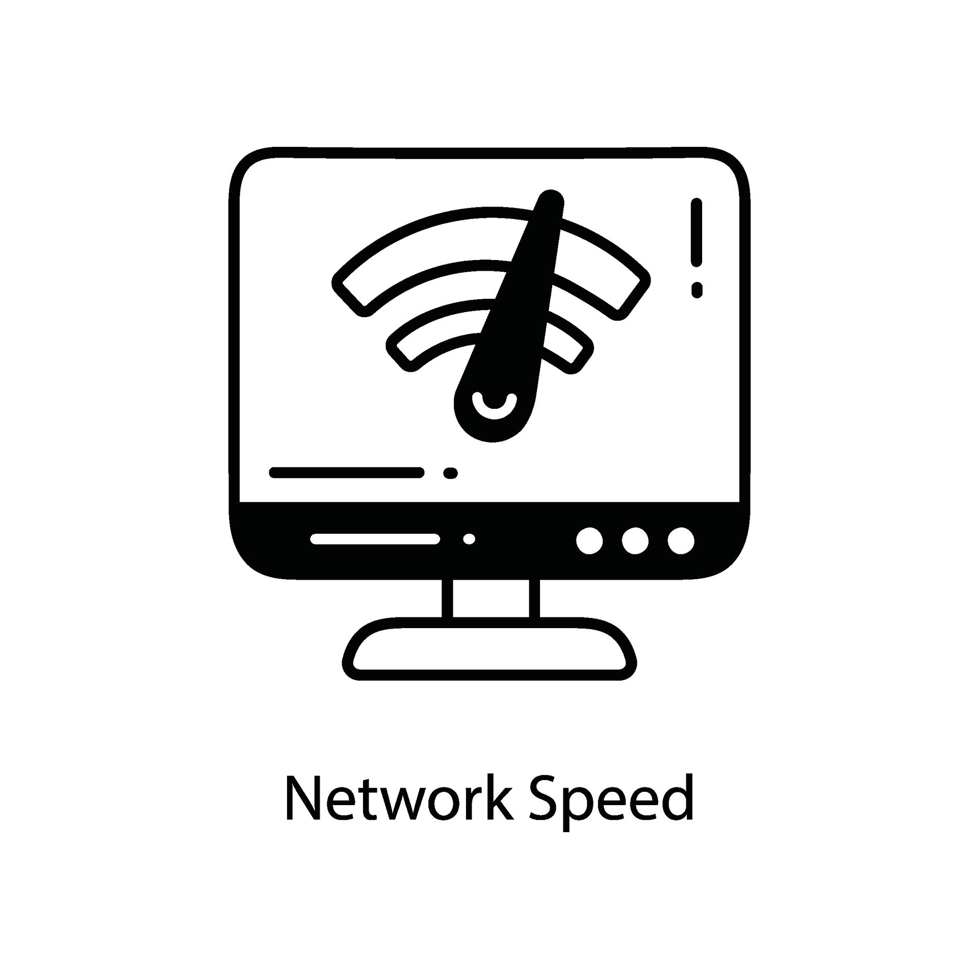 Network Speed Doodle Icon Design Illustration Networking Symbol On