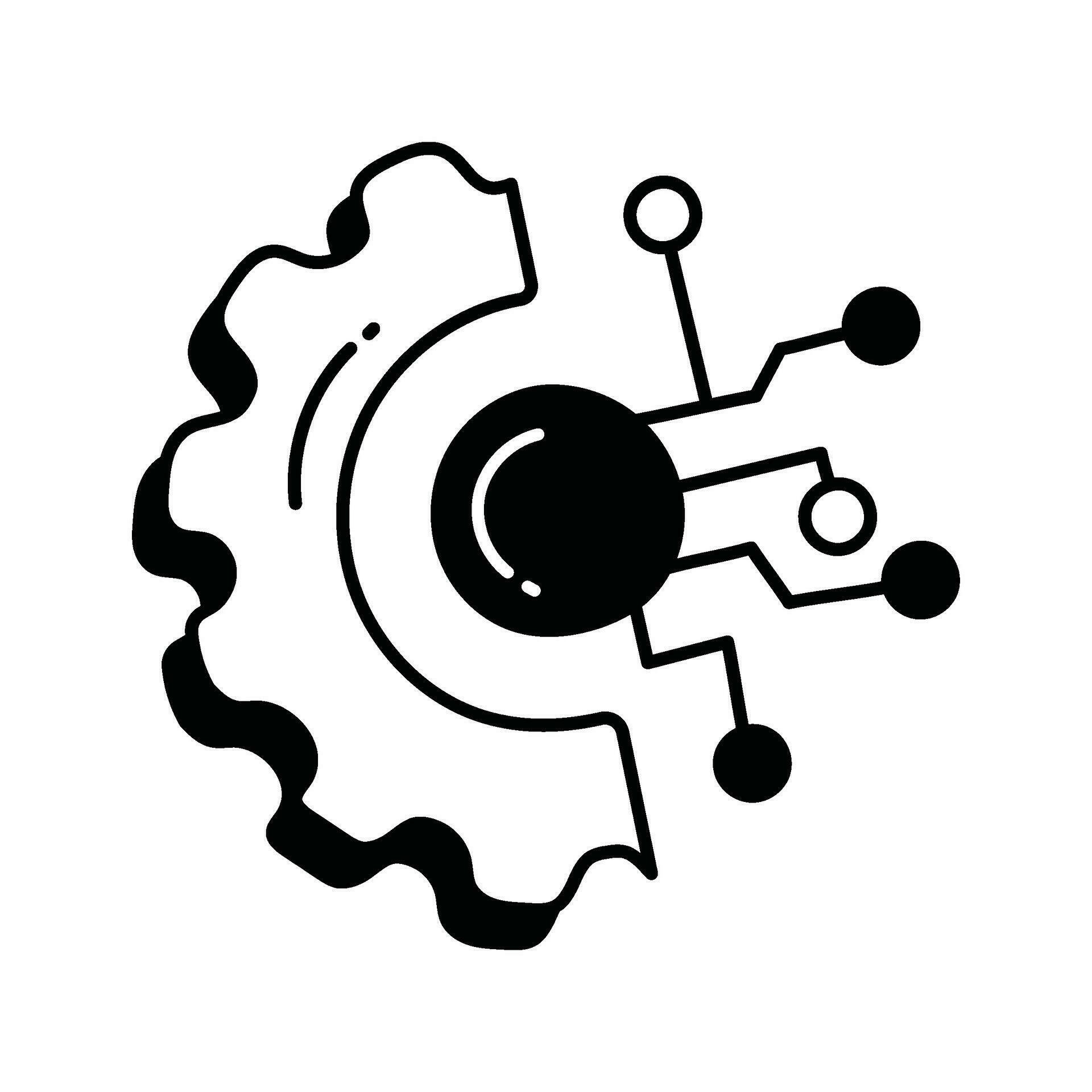 Gear Smart Ai Doodle Icon Design Illustration Science And Technology