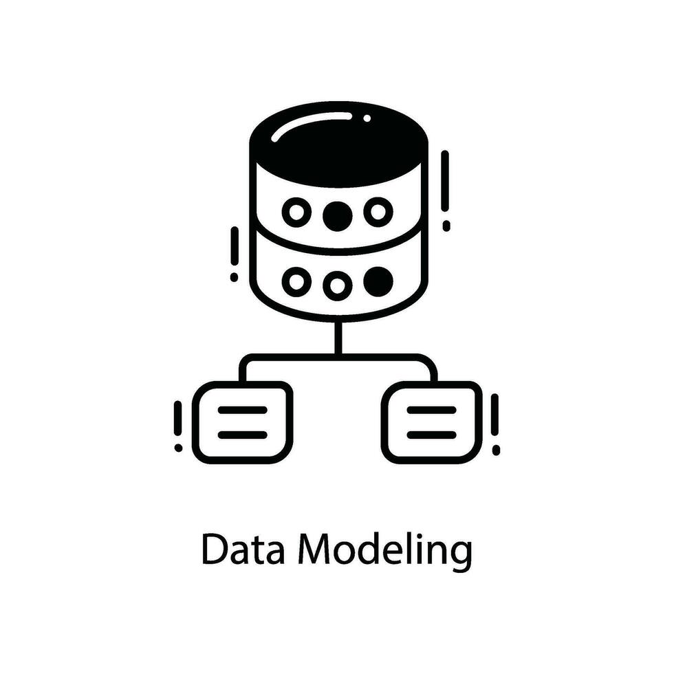 Data Modeling Doodle Icon Design Illustration Networking Symbol On