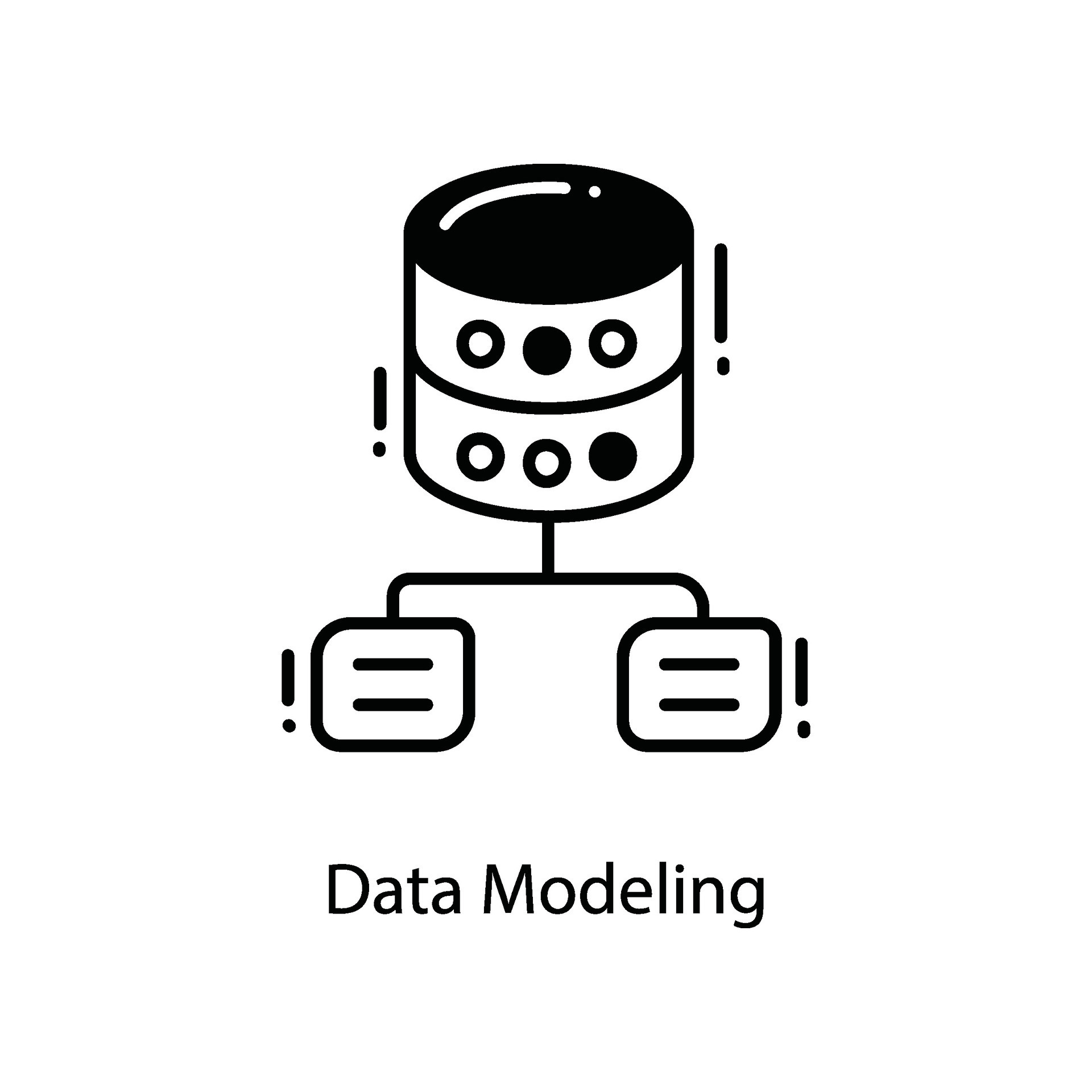 Data Modeling Doodle Icon Design Illustration Networking Symbol On