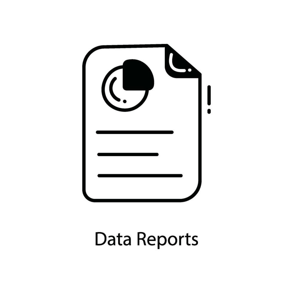 Data Reports Doodle Icon Design Illustration Networking Symbol On