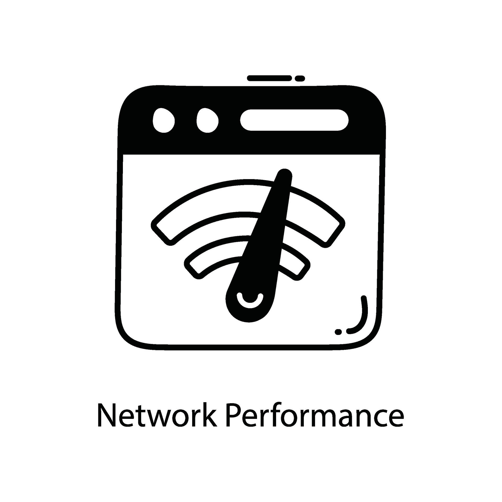 Network Performance doodle Icon Design illustration. Networking Symbol on White background EPS ...