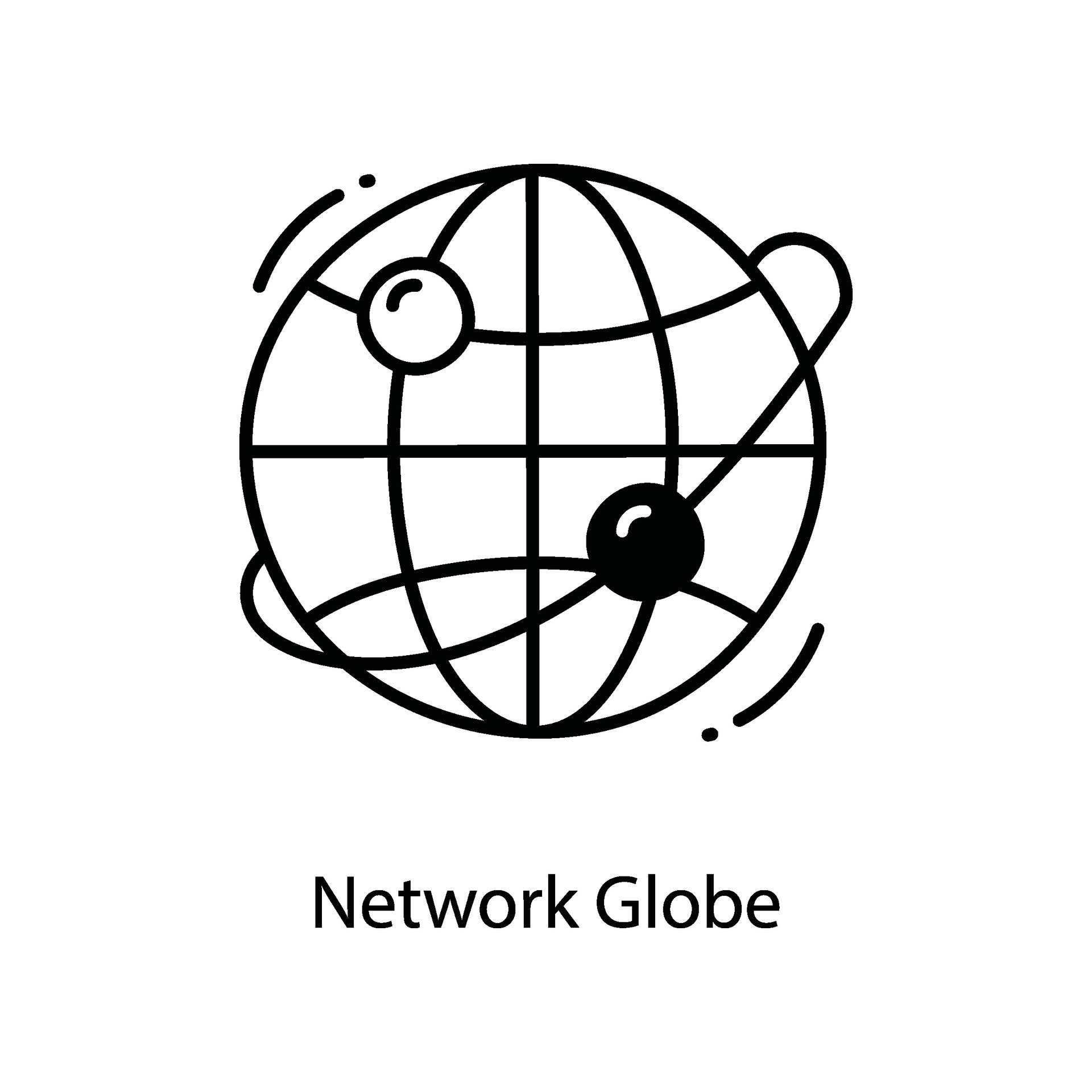 Network Globe Doodle Icon Design Illustration Networking Symbol On