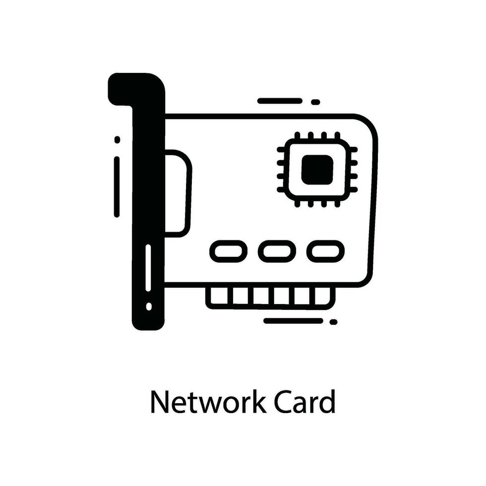 Network Card Doodle Icon Design Illustration Networking Symbol On