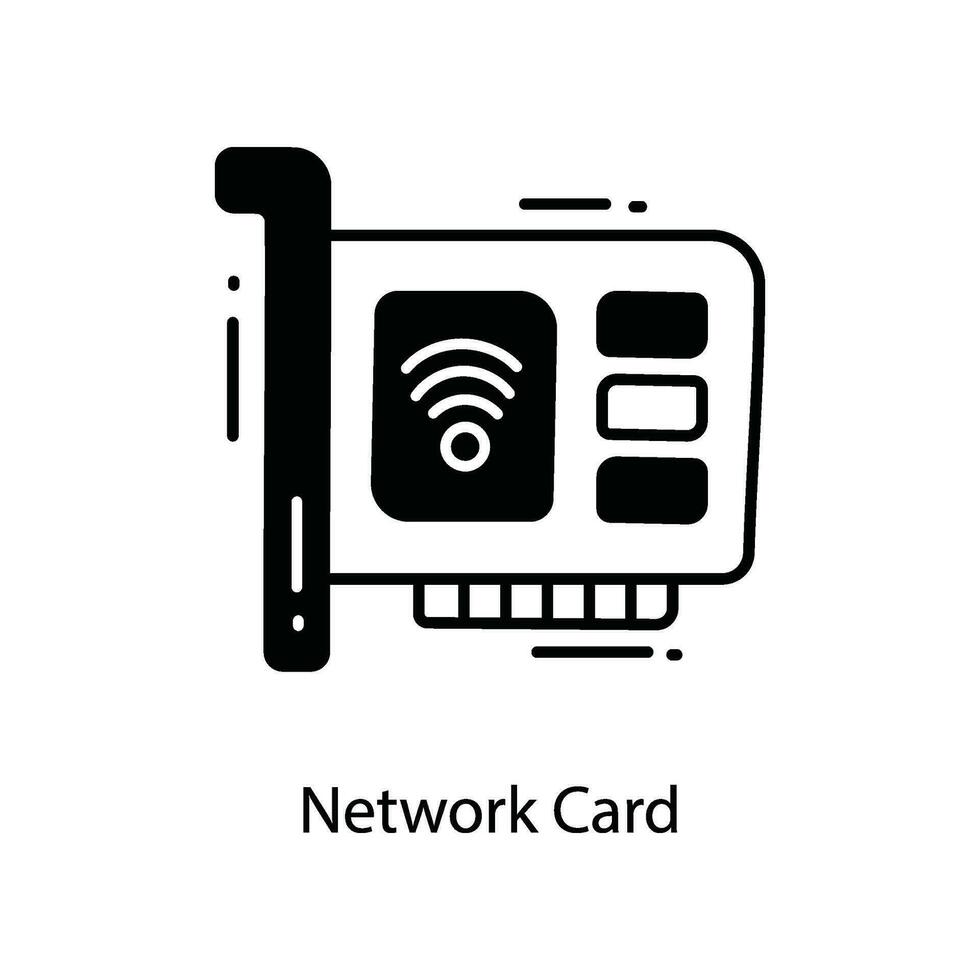 Network Card Doodle Icon Design Illustration Networking Symbol On