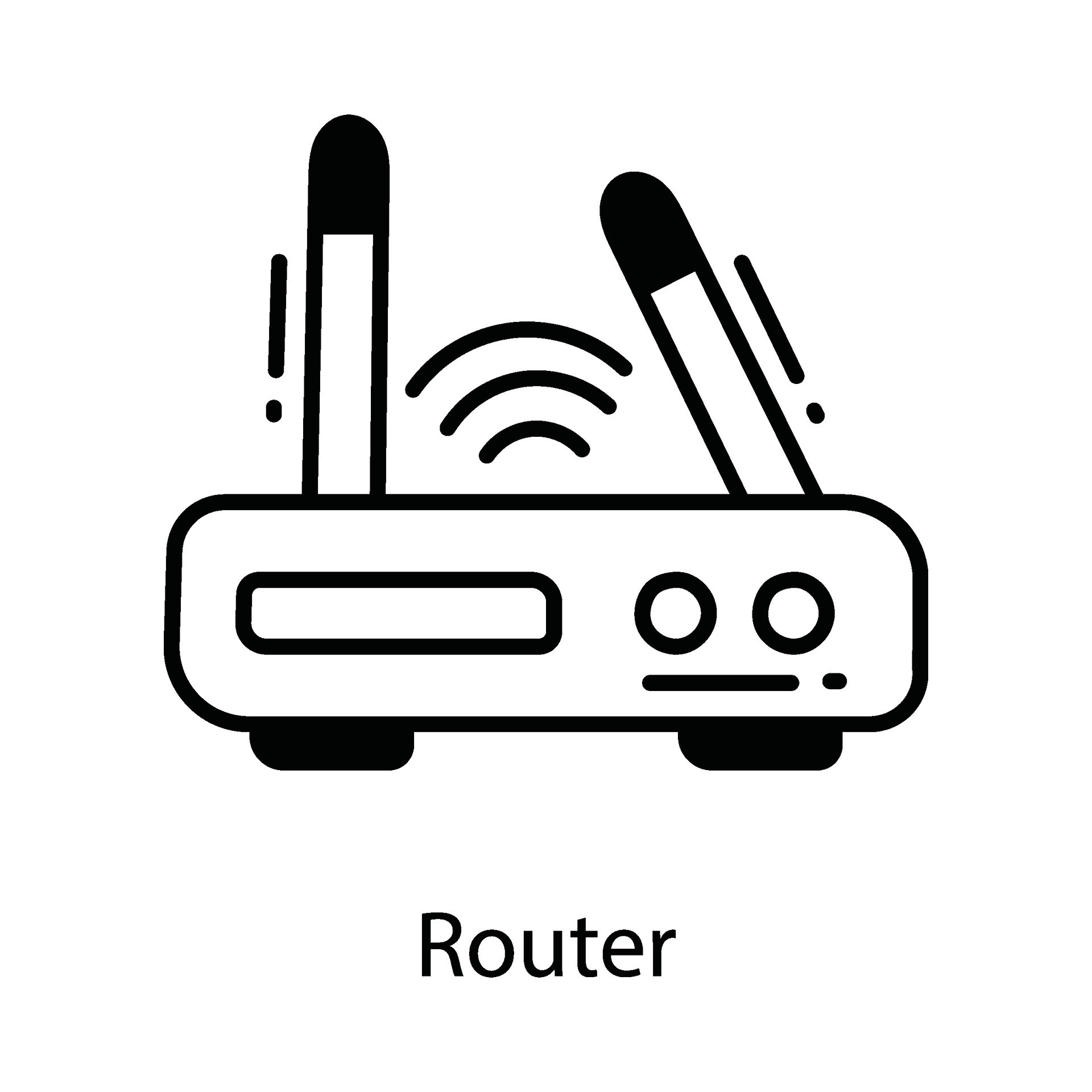 Router Doodle Icon Design Illustration Networking Symbol On White Background Eps 10 File