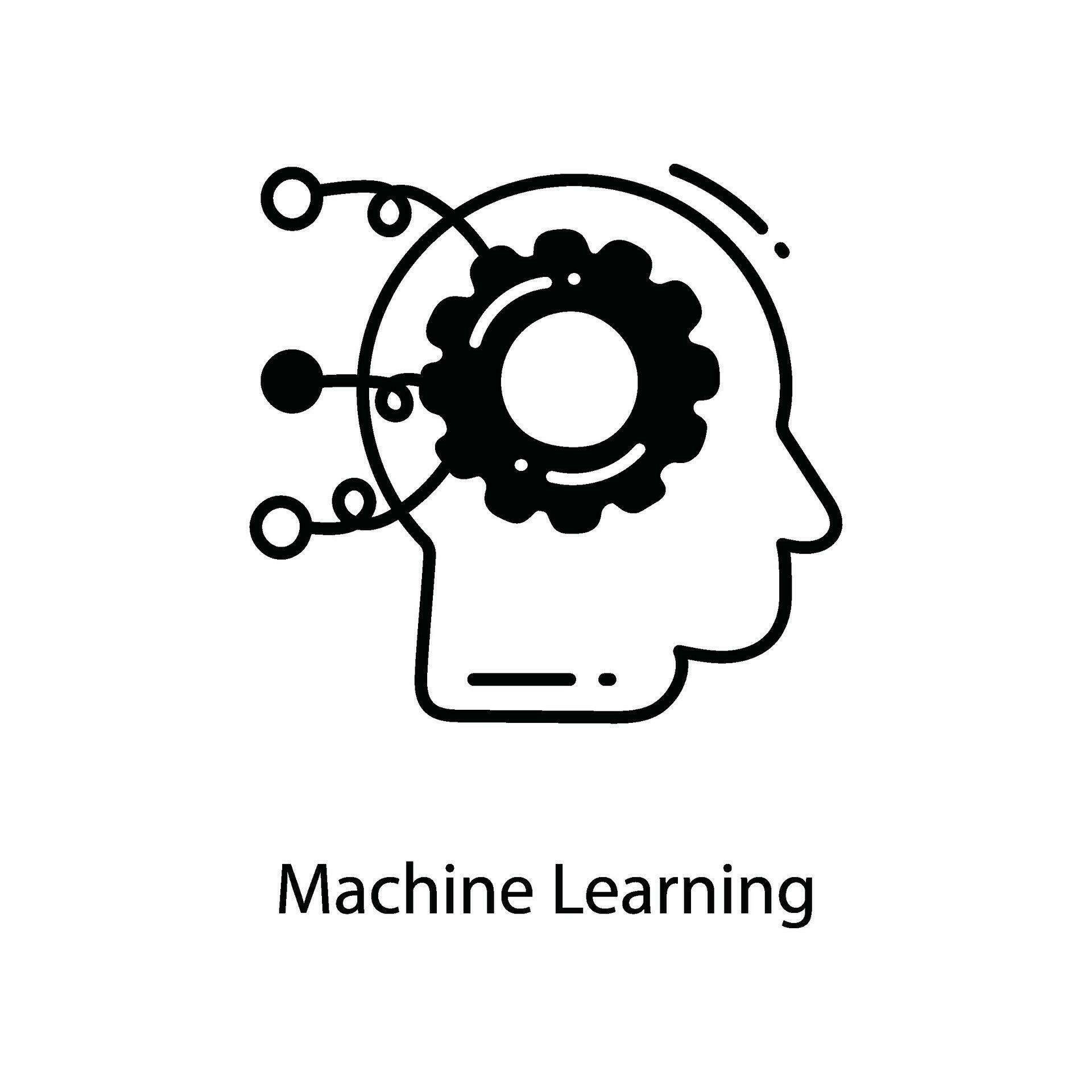 Machine Learning doodle Icon Design illustration. Networking Symbol on ...