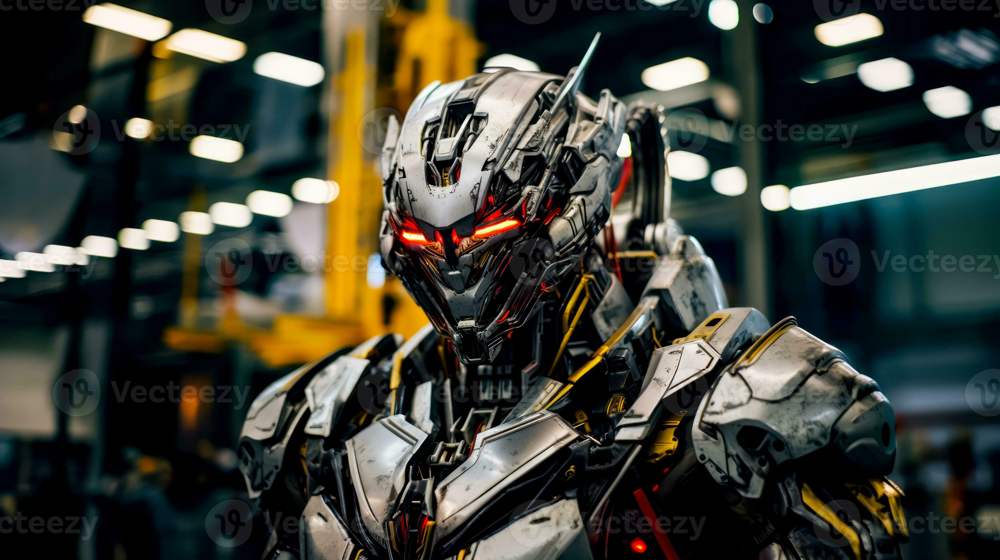 Robot that is standing in the middle of room with lights on. Generative ...