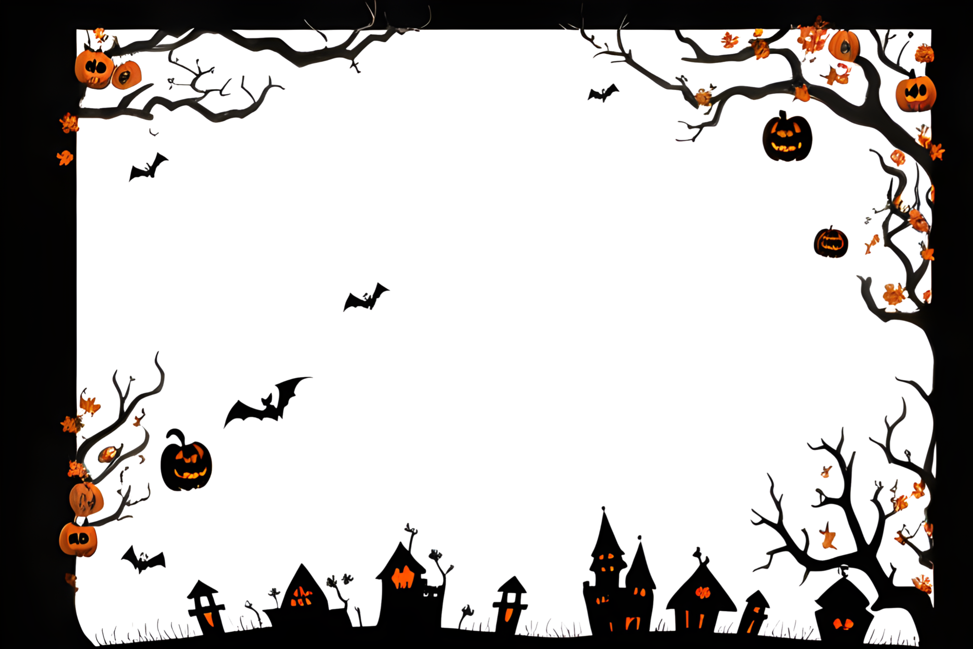 Halloween Border Frame PNG Transparent Background Ai Generative ...