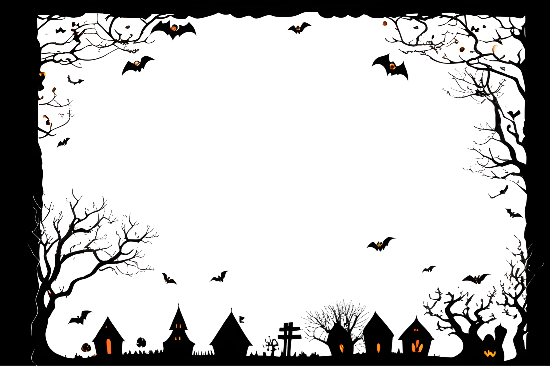Halloween Border Frame PNG Transparent Background Ai Generative ...