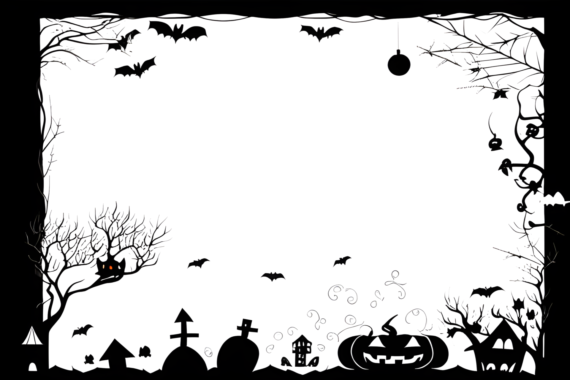 Halloween Border Frame PNG Transparent Background Ai Generative ...