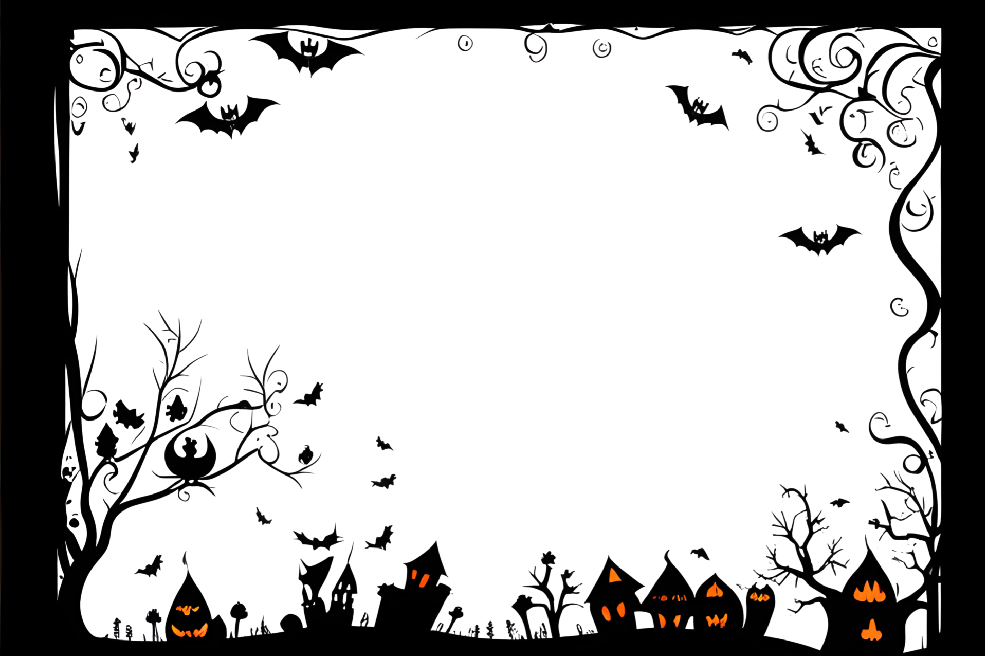 Halloween Border Frame PNG Transparent Background Ai Generative ...