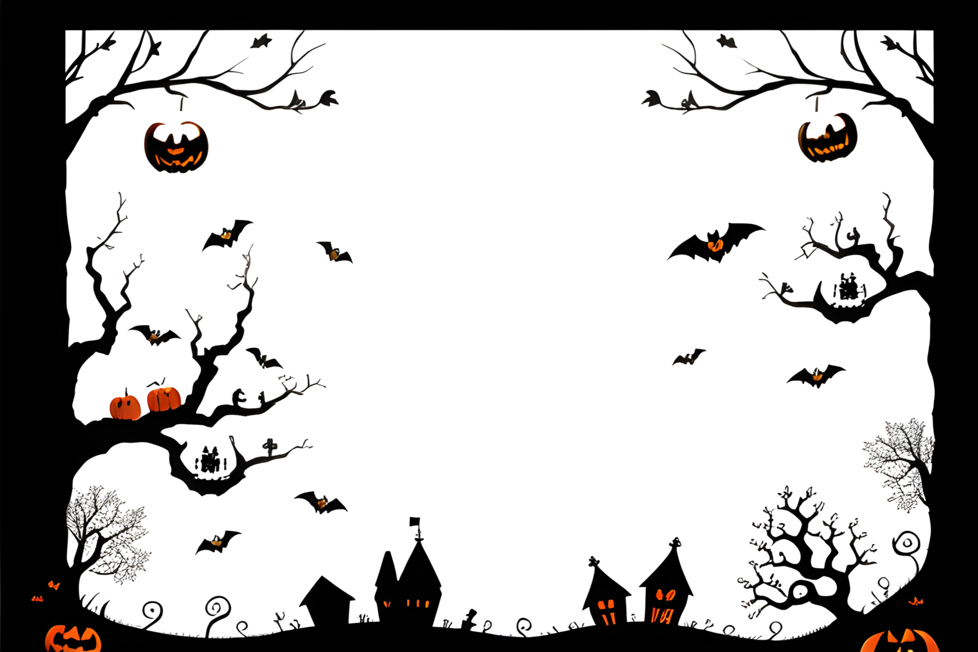 Halloween Border Frame PNG Transparent Background Ai Generative ...