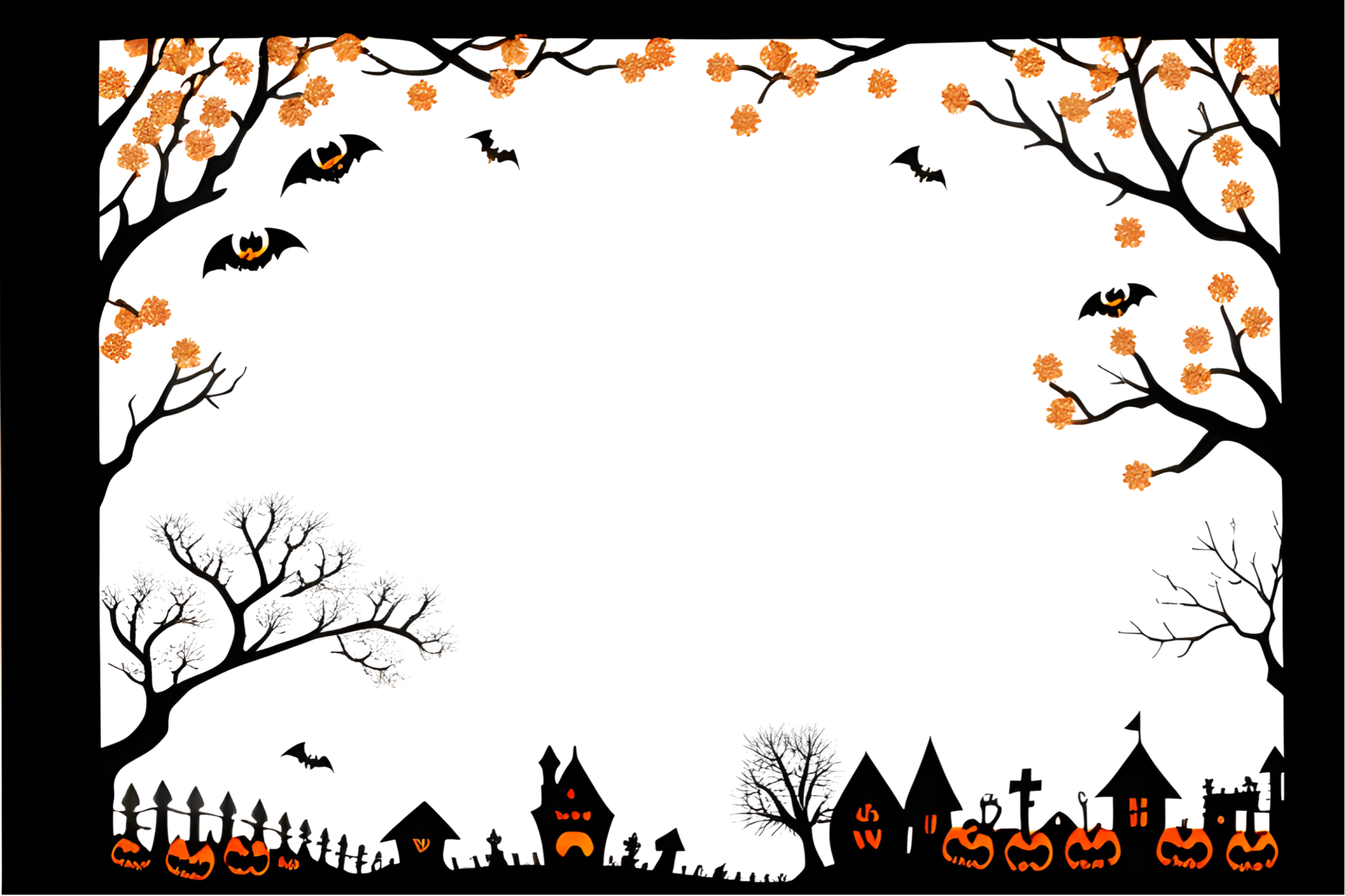 Halloween Border Frame PNG Transparent Background Ai Generative ...