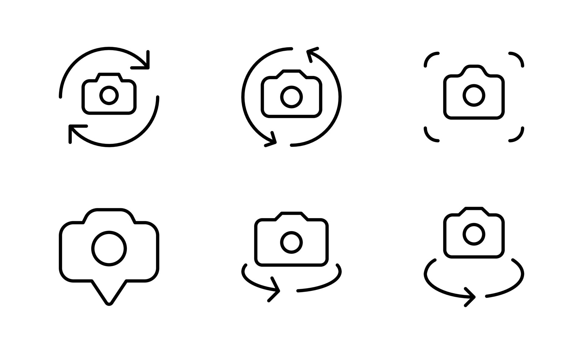 Front Camera Switch From Front To Back Camera Outline Flat Icon For Apps Icon Vector On White 8844