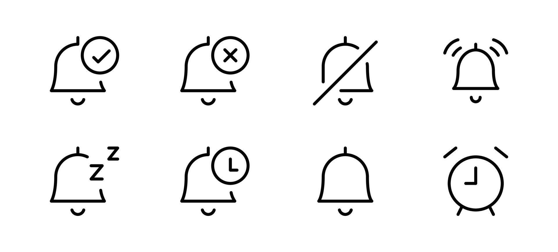 Alarm Notification Clock Bell Icon Set Notice Message Alarm Symbol