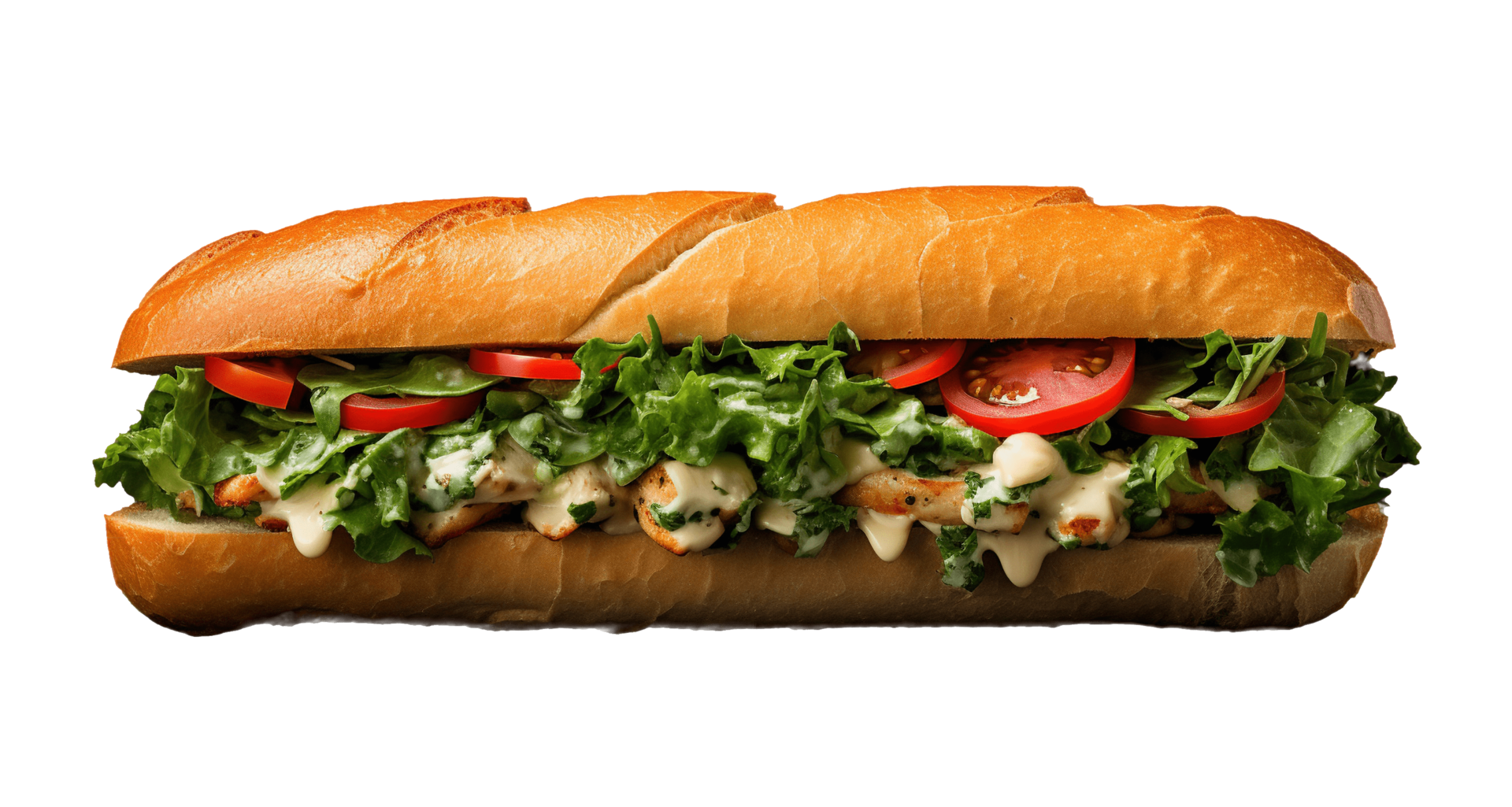 Ciabatta sandwich isolated on transparent background. PNG file, cut out. AI Generated 32325144 PNG