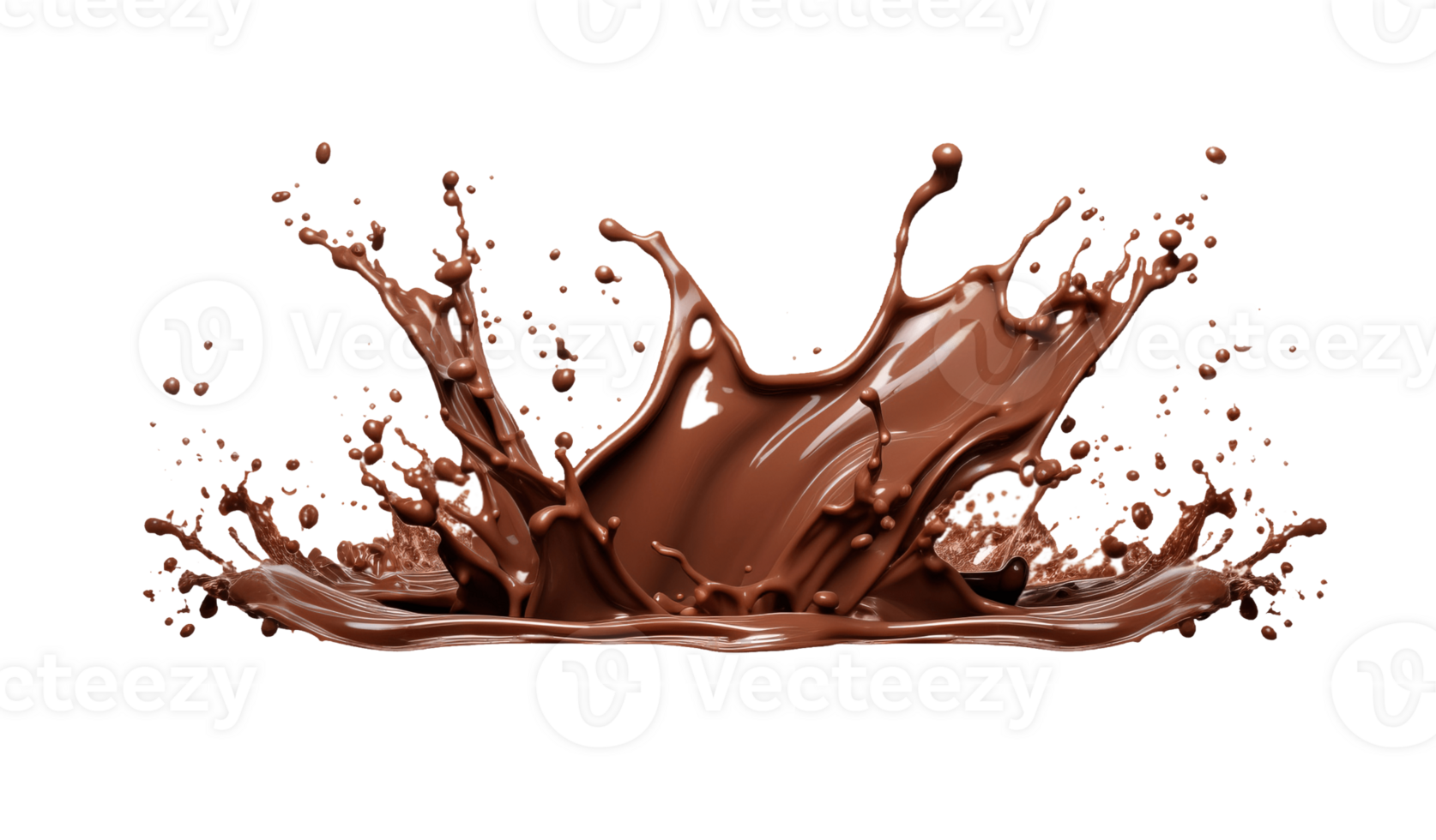 Chocolate splash isolated on transparent background. PNG file, cut out. AI Generated 32325404 PNG