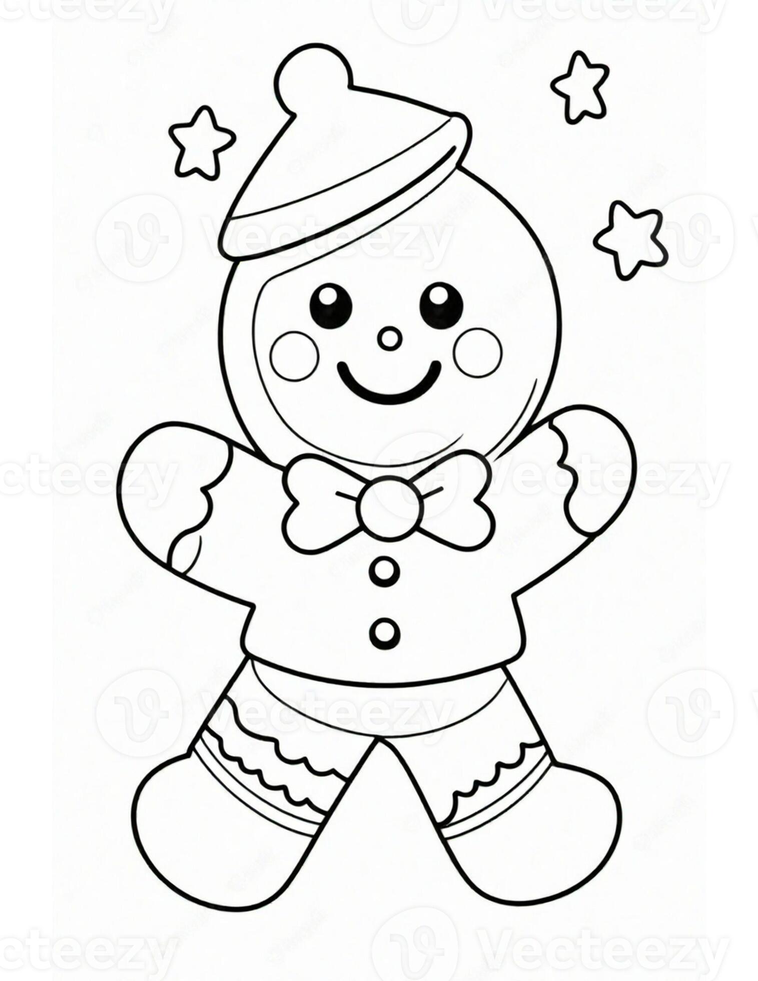 gingerbread man winter and christmas coloring page for kids 32333574 ...