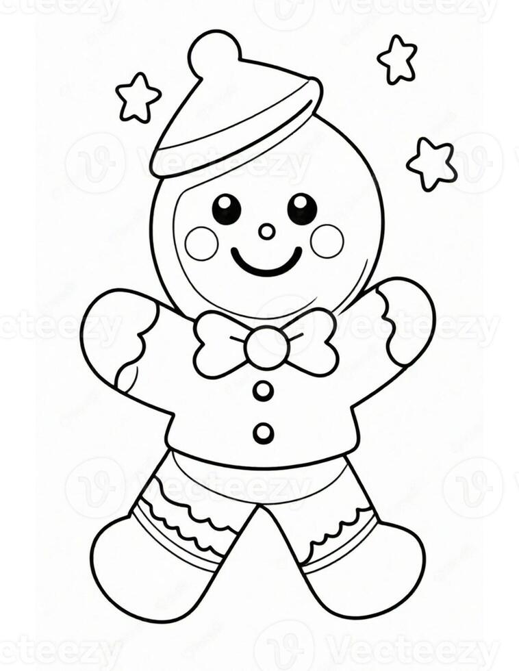 gingerbread man winter and christmas coloring page for kids 32333574 ...