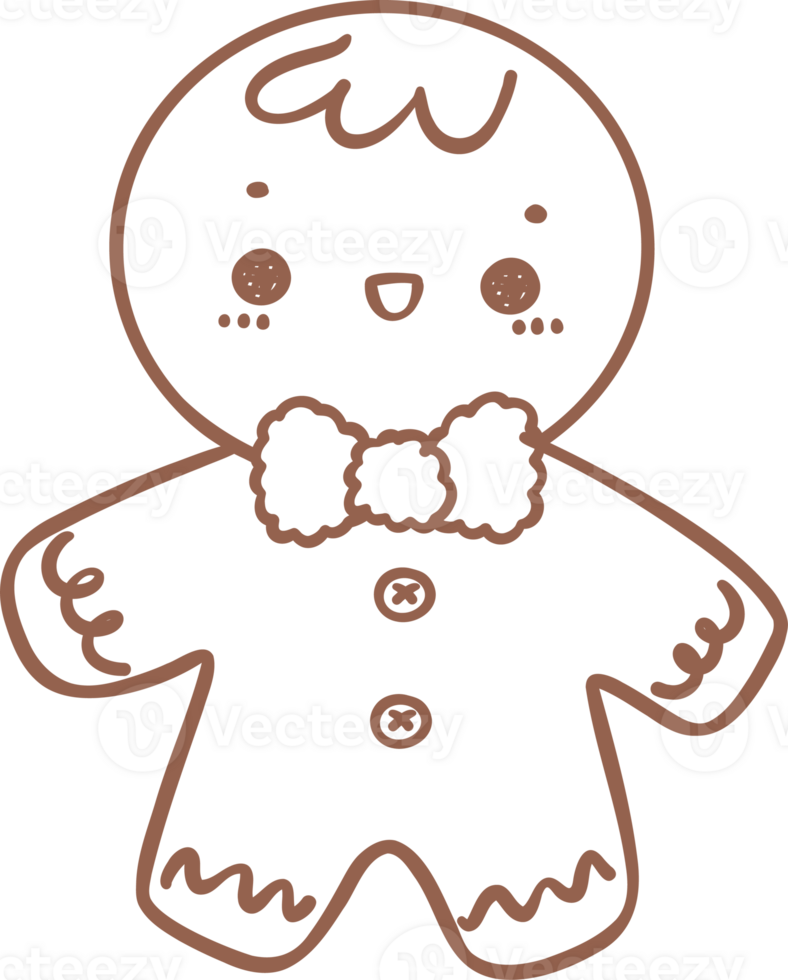 Gingerbread Man Outline 32334049 Png
