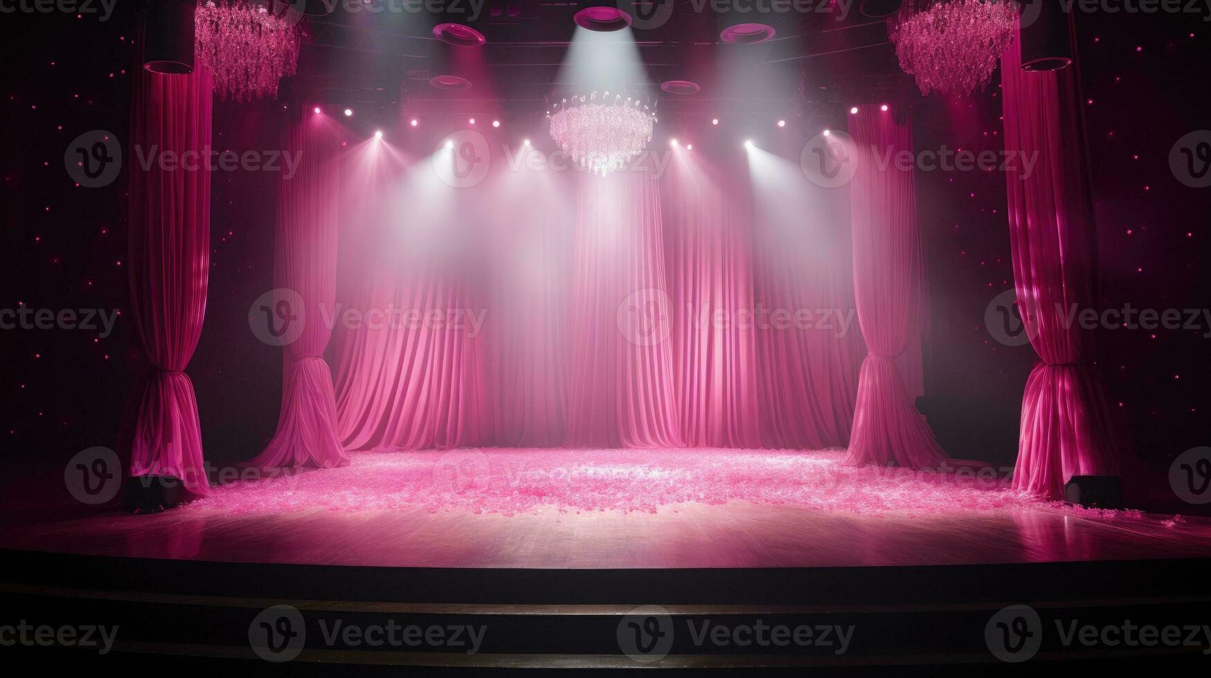 Stage light and pink glitter lights on floor. Abstract background. AI Generative 32353619 Stock ...