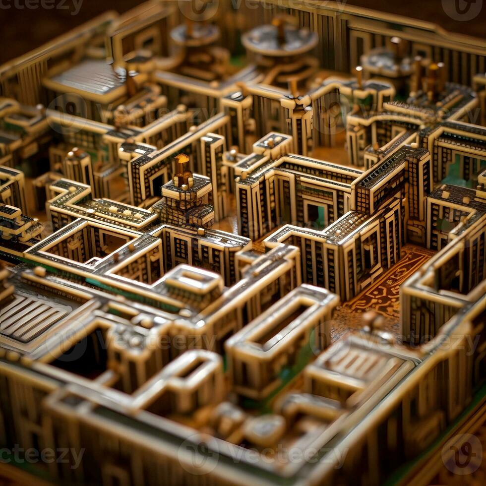 Intricate AI Generated Miniature Maze on Motherboard 32383744 Stock ... Intricate AI Generated Miniature Maze on Motherboard 32383744 Stock ...