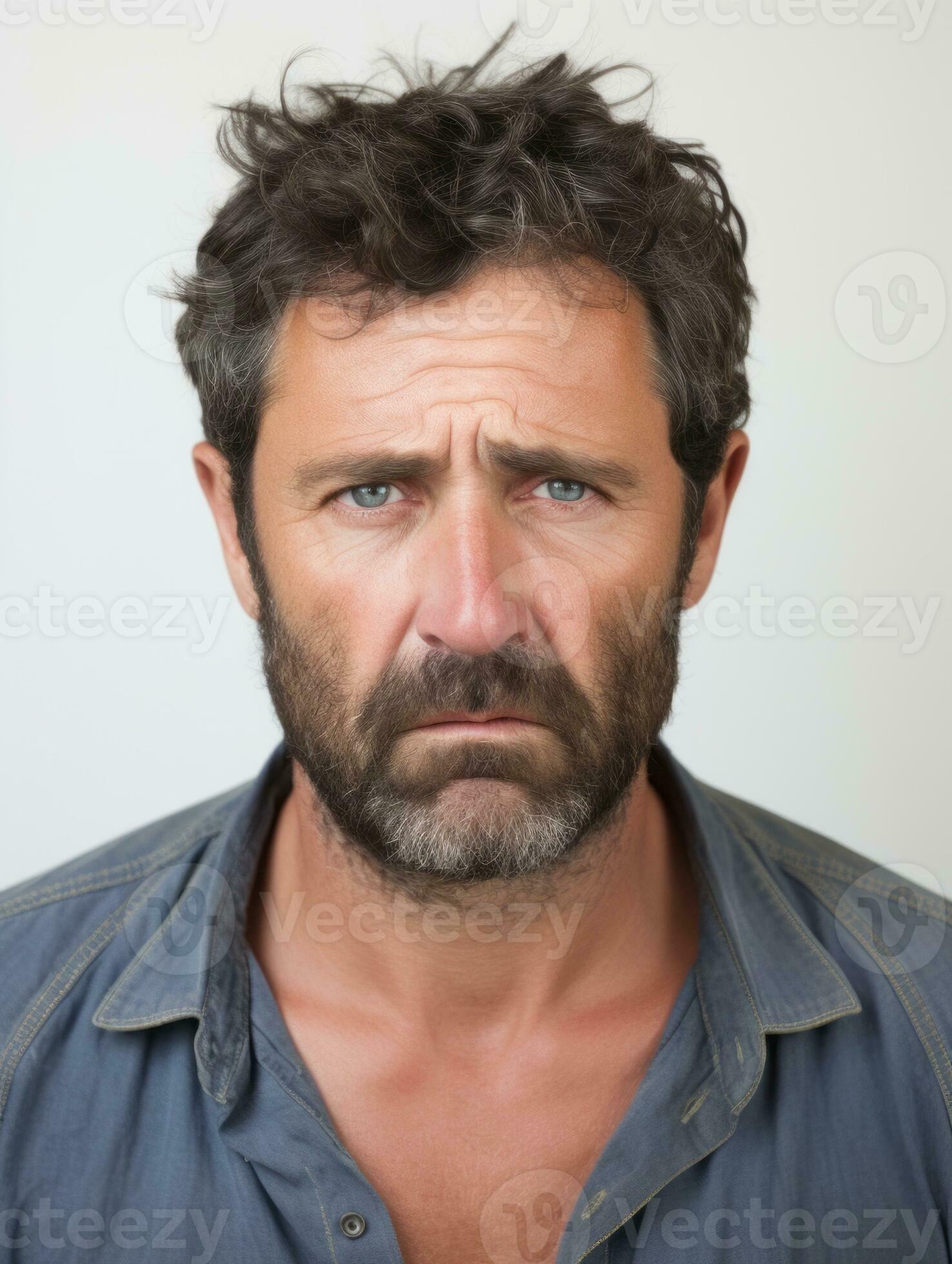 Brazilian Man Is Sad On A Minimalist Neutral Background Ai Generative